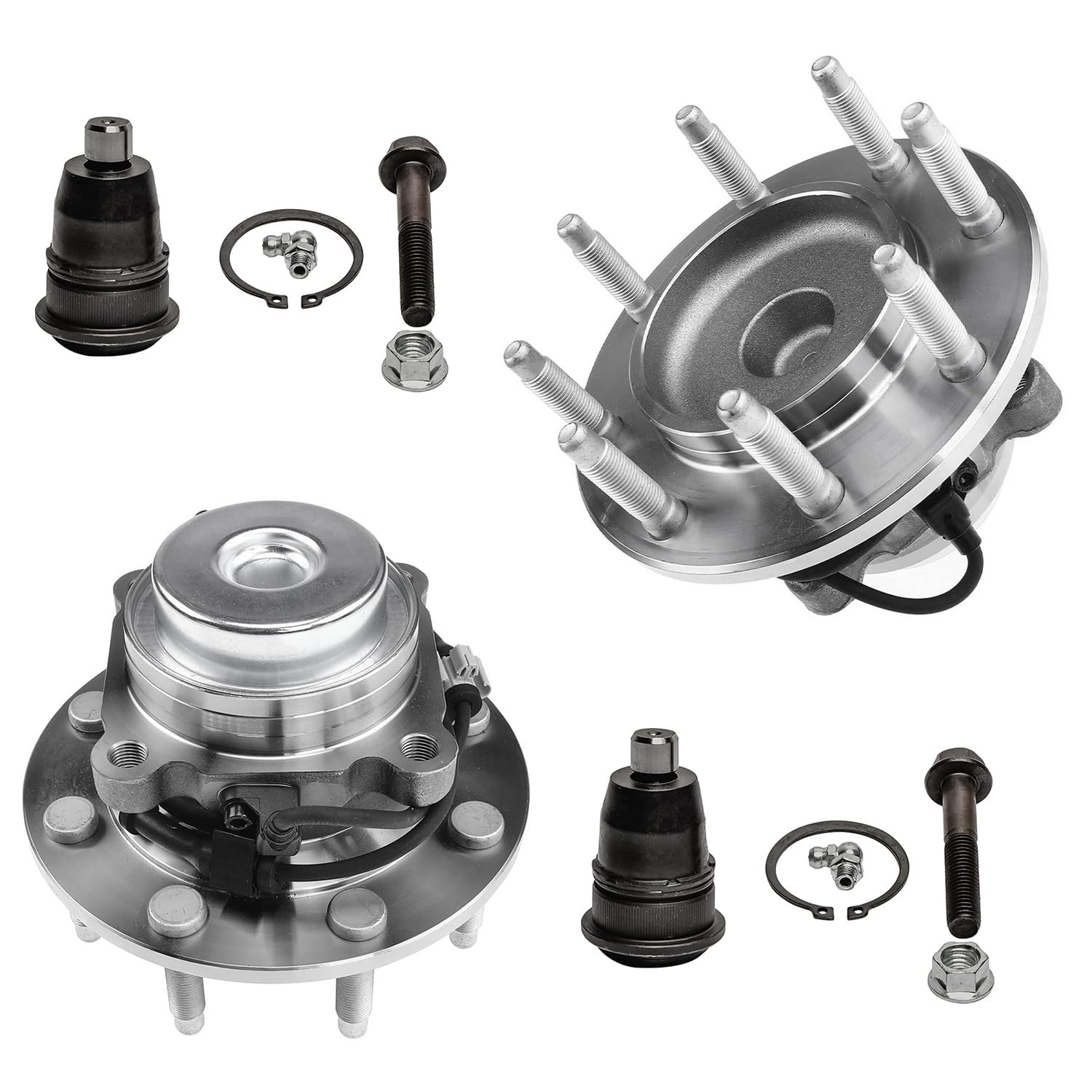 Detroit Axle - RWD Front Wheel Bearing Hubs Ball Joints for Chevy GMC ...