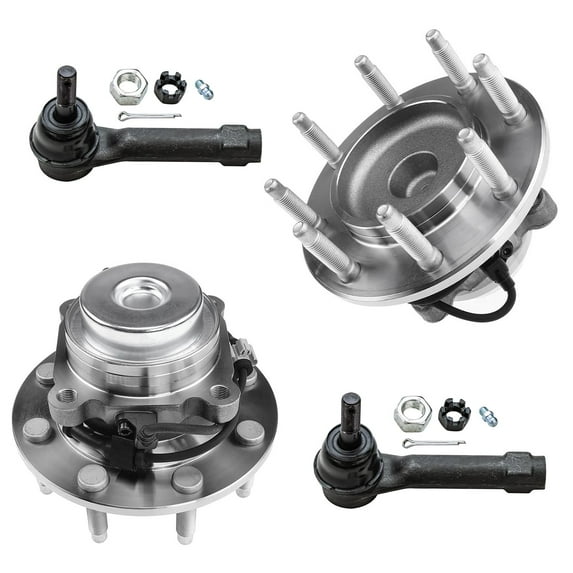 Detroit Axle - RWD Front Wheel Bearing Hubs Tie Rods for 1999 2000 ...