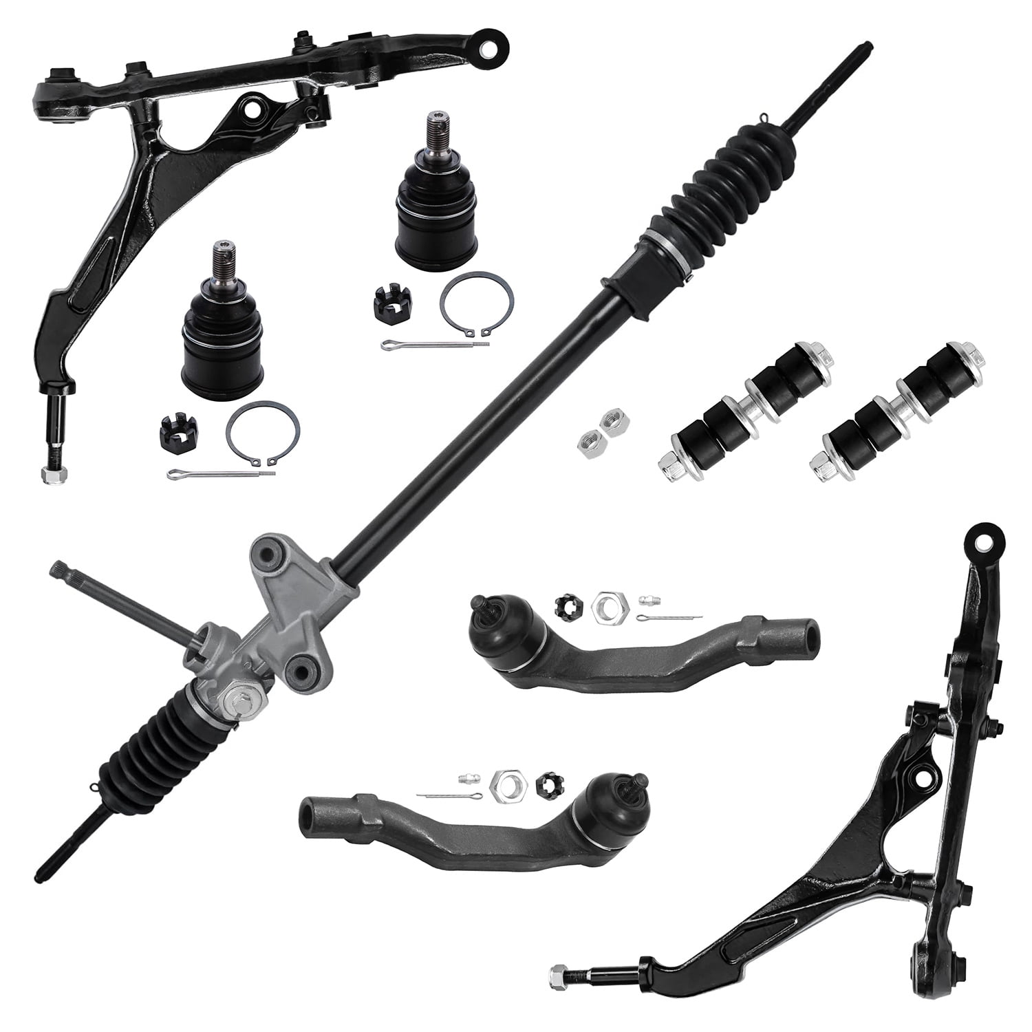 Detroit Axle - Rack & Pinion + Front Lower Control Arms w/ Ball Joints ...