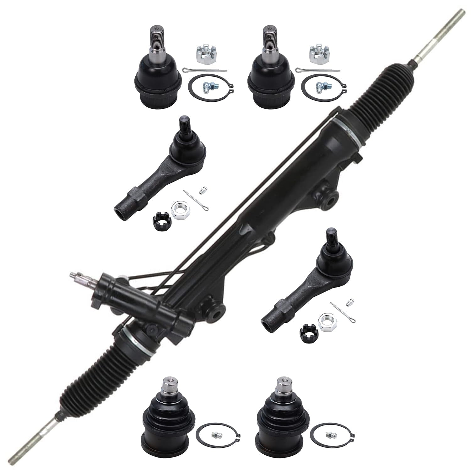 Detroit Axle - Rack and Pinion Front Ball Joints Tie Rods for Ford ...