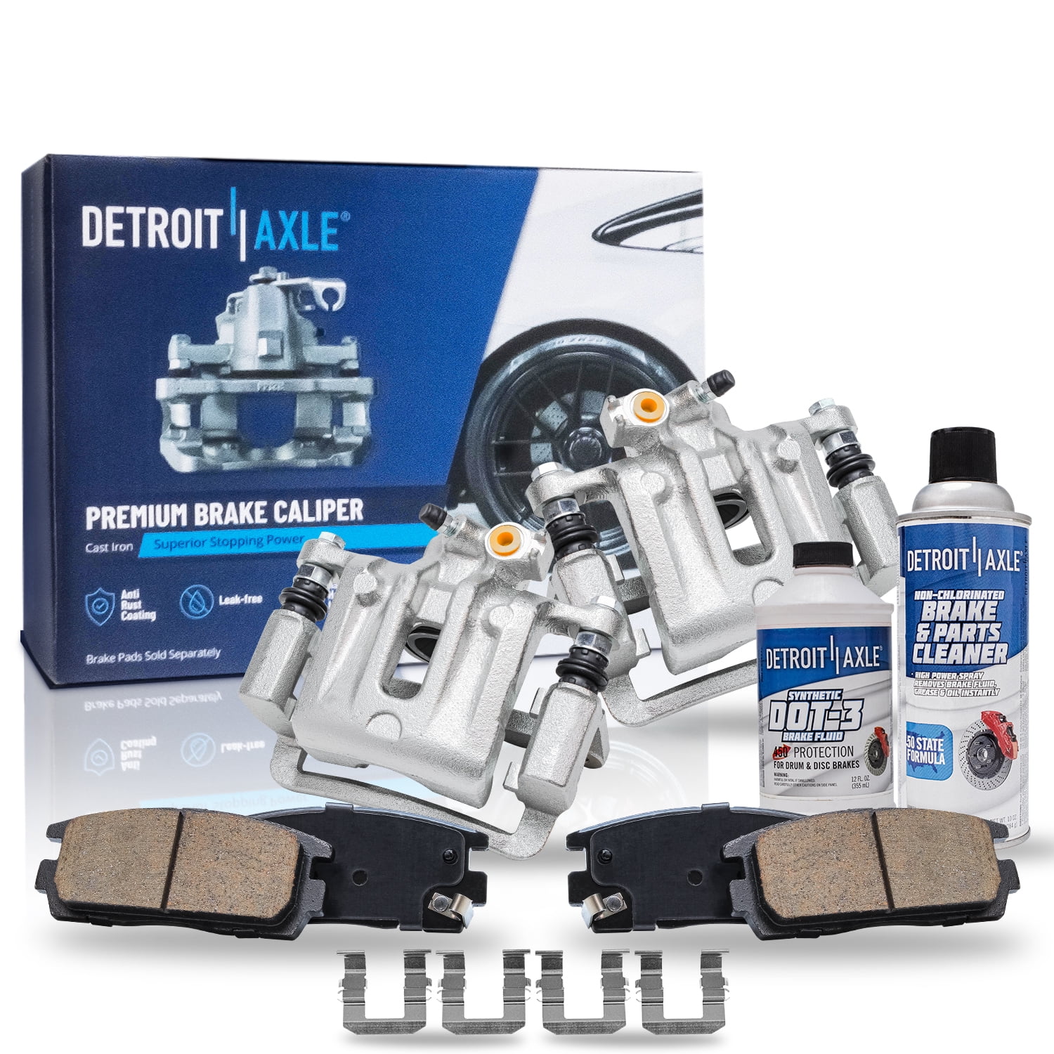 Detroit Axle - Rear Brake Calipers Brakes Brake Pads Replacement for ...