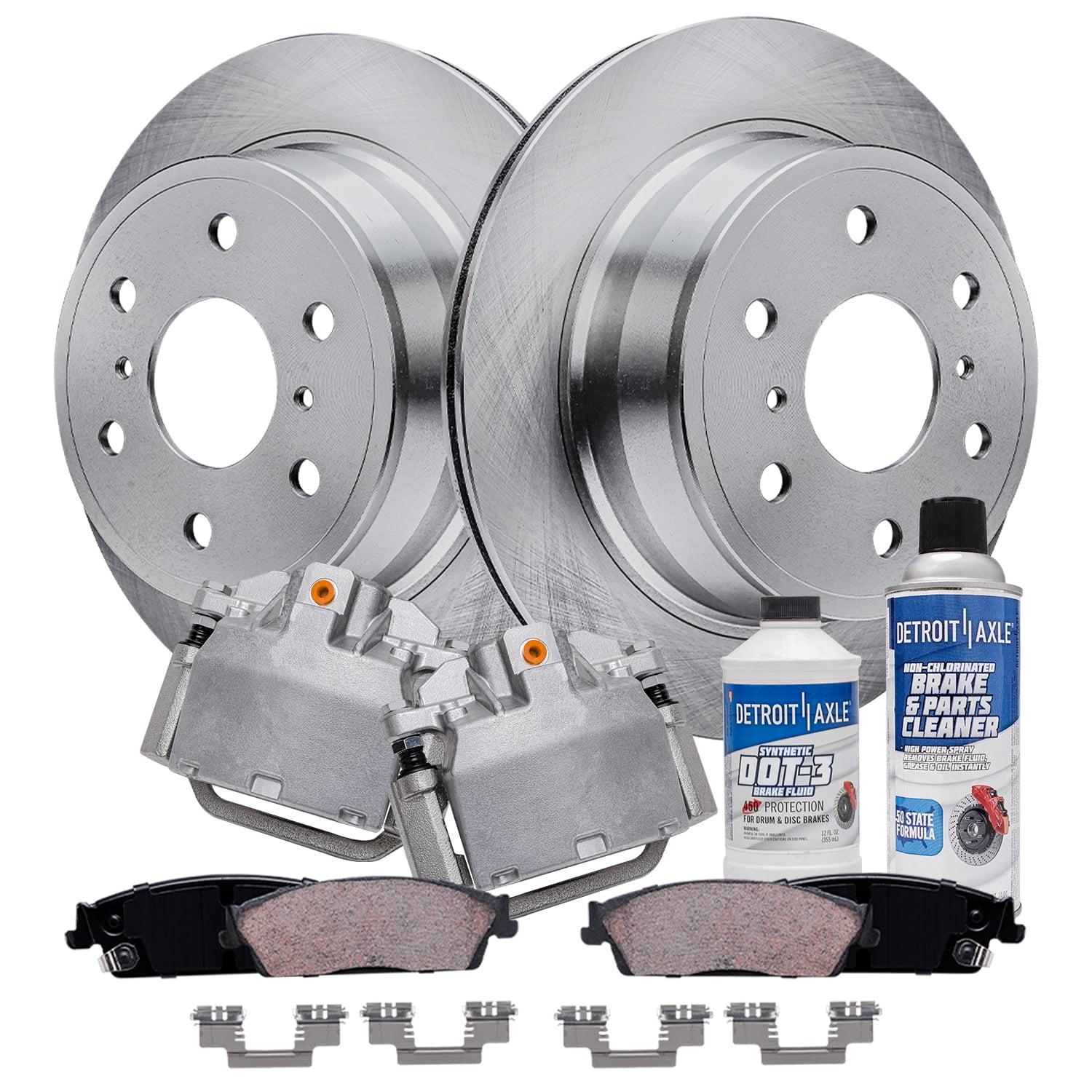 Detroit Axle - Rear Brake Calipers Brakes and Rotors Brake Pads Replacement for Chevy Tahoe GMC ...