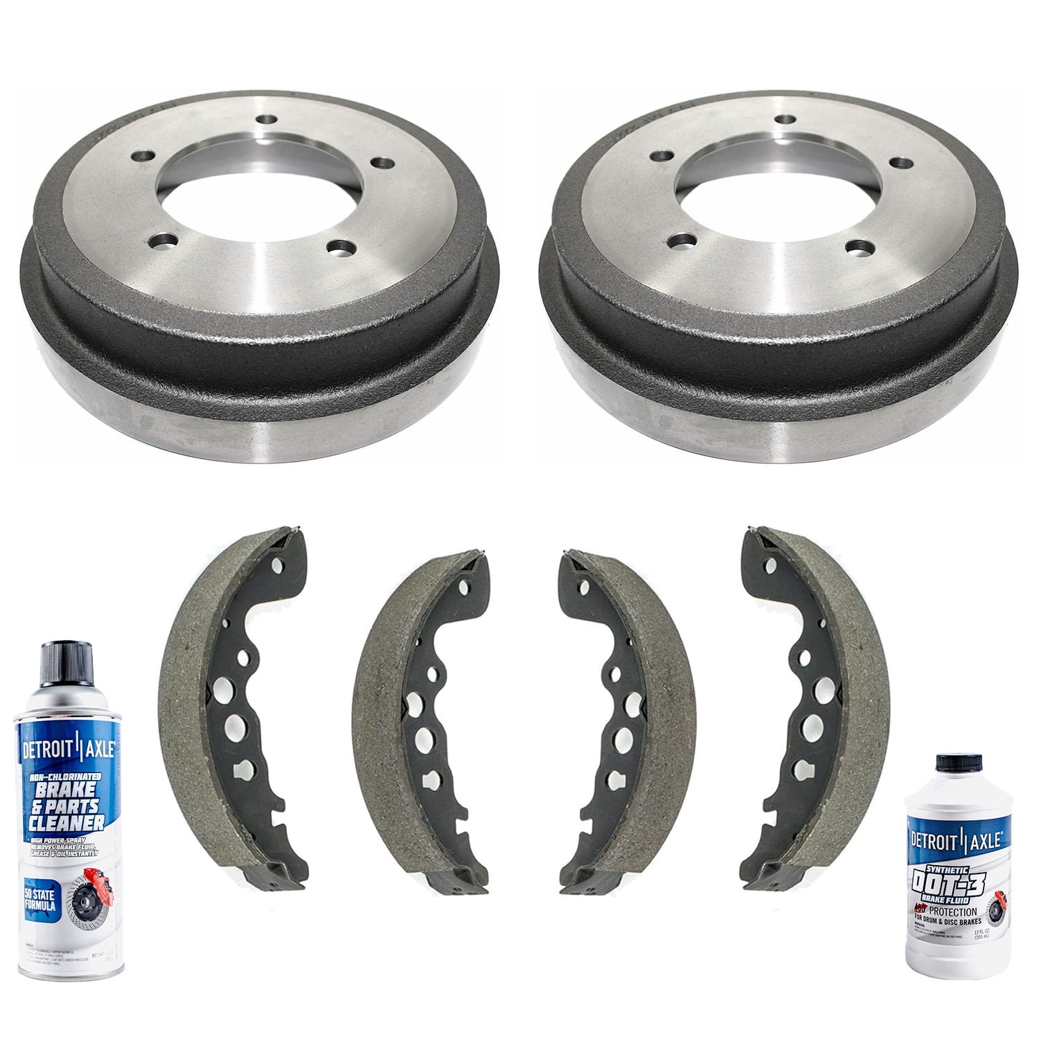 Detroit Axle - Rear Brake Drums Brake Shoes Replacement for Suzuki ...