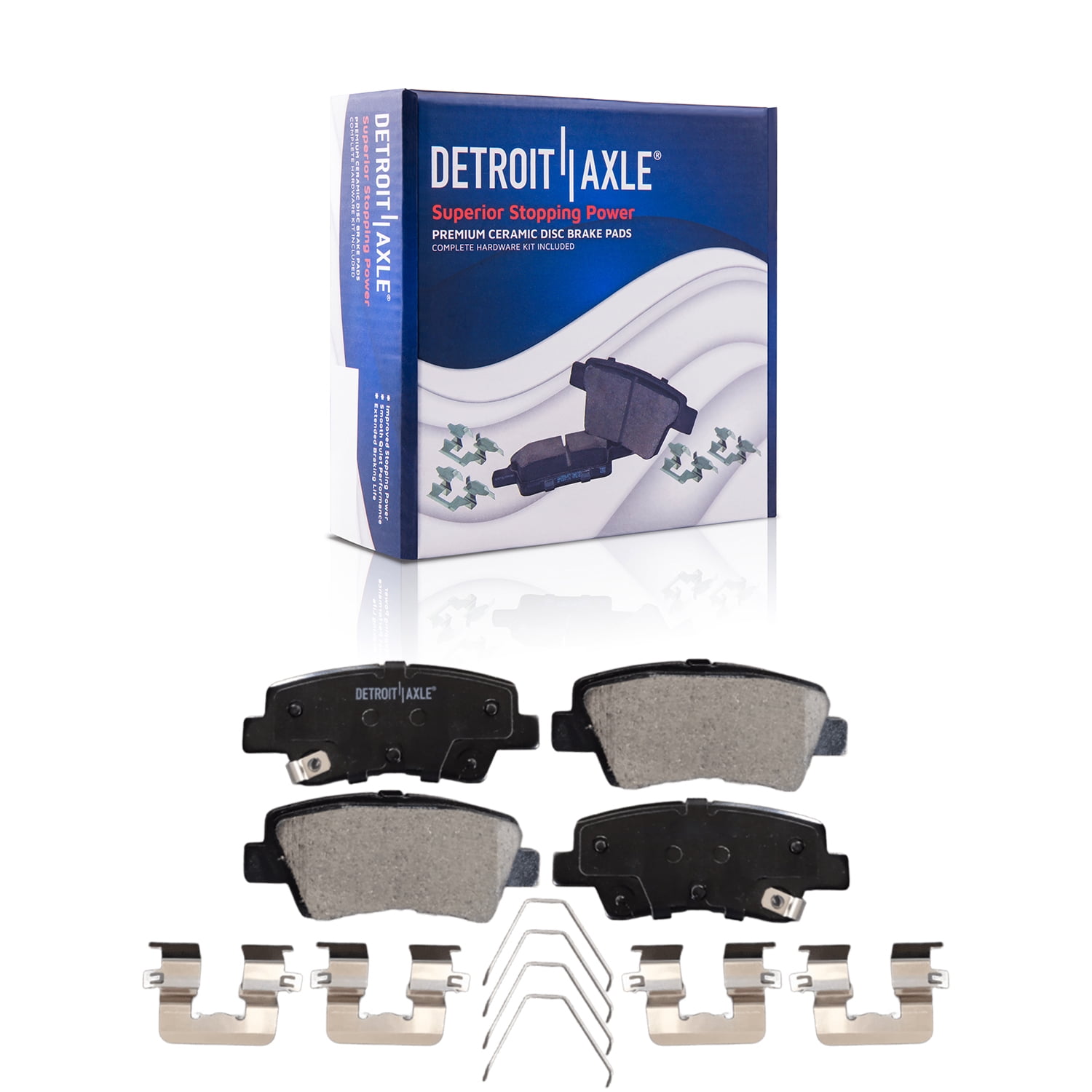 Detroit Axle - Rear Brake Pads for Hyundai Sonata Elantra GT Kona for ...