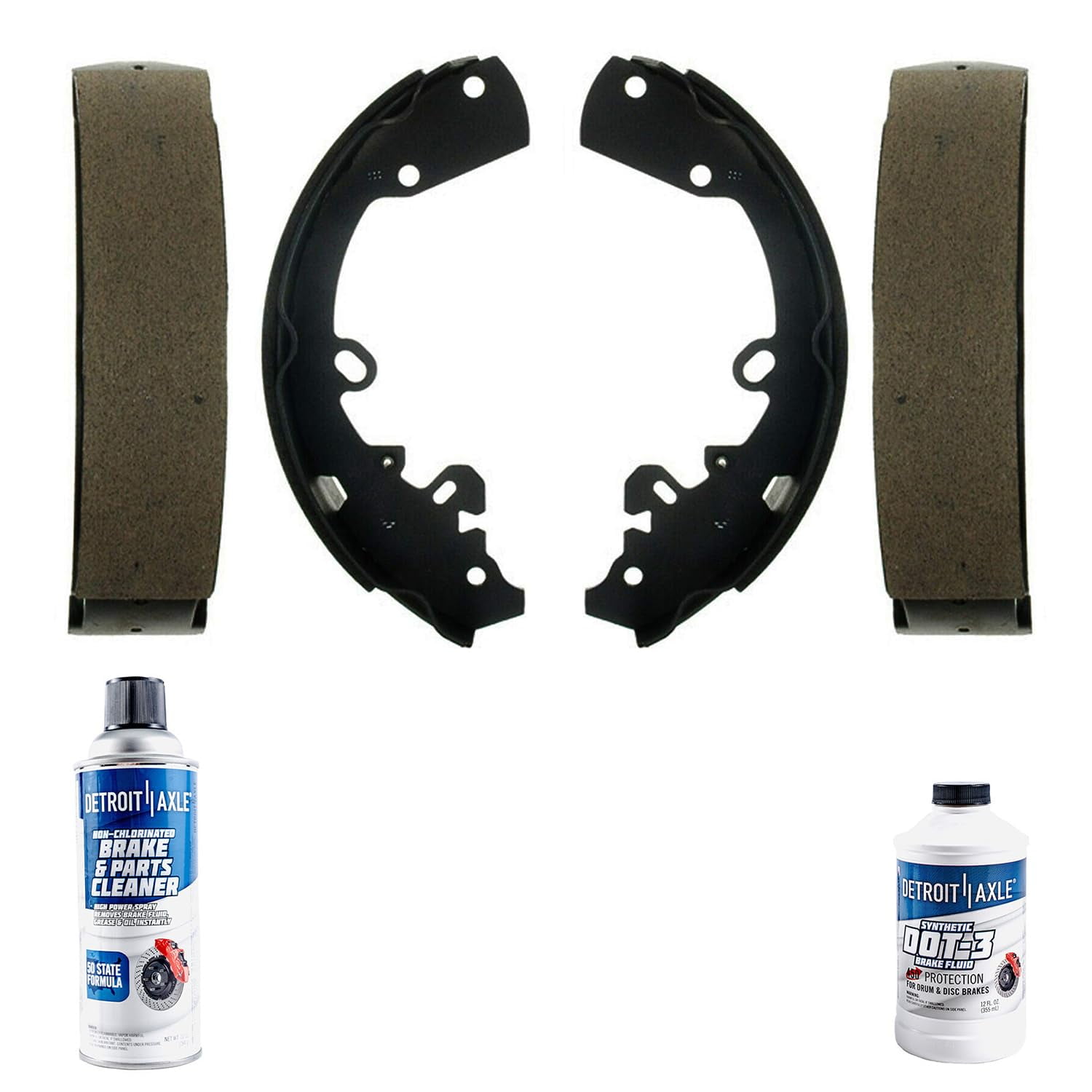 Detroit Axle - Rear Brake Shoes for 2005-2011 Dodge Dakota, 2006-2009 Mitsubishi Raider, Brake ...