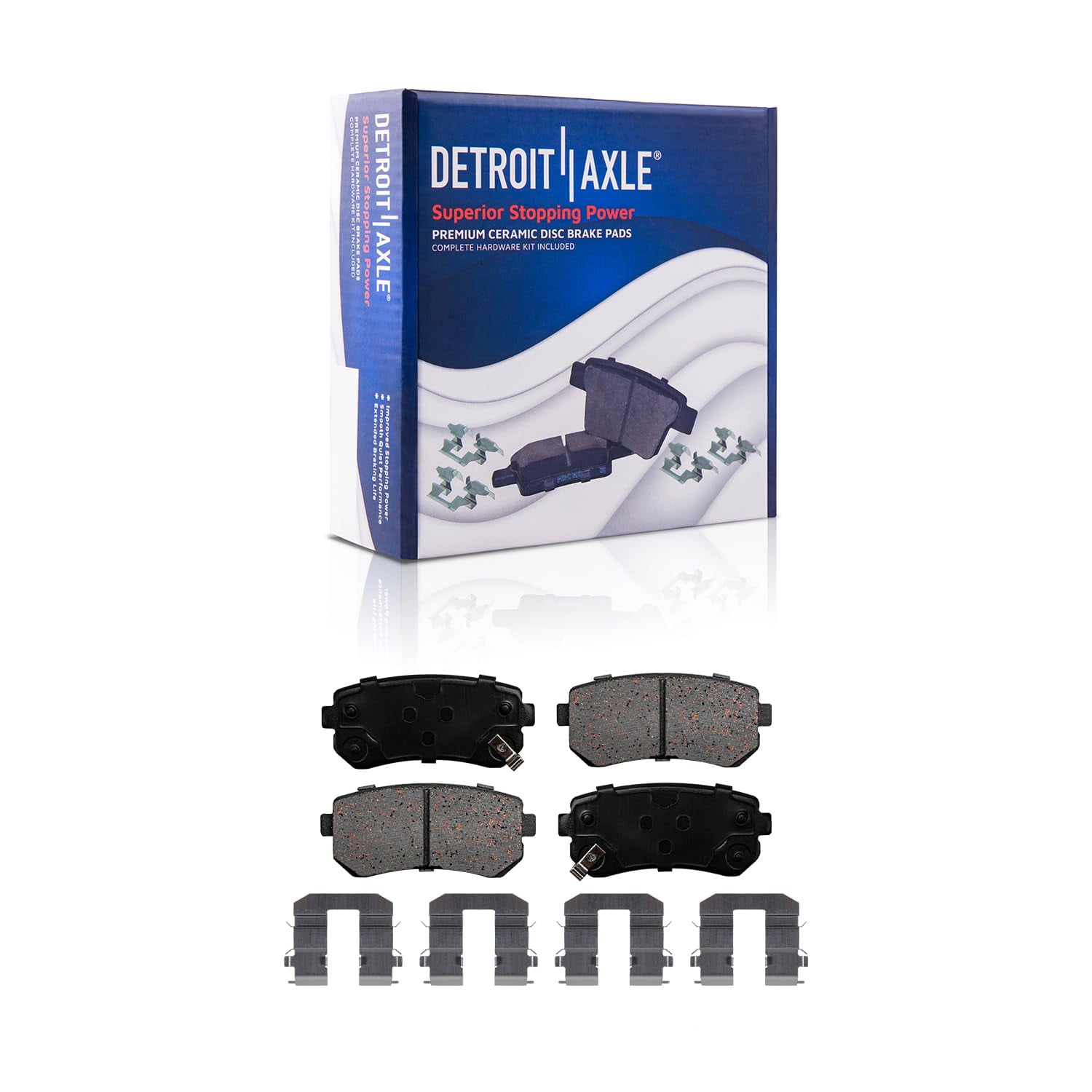 Detroit Axle - Rear Brakes Ceramic Brake Pads Replacement for Hyundai ...