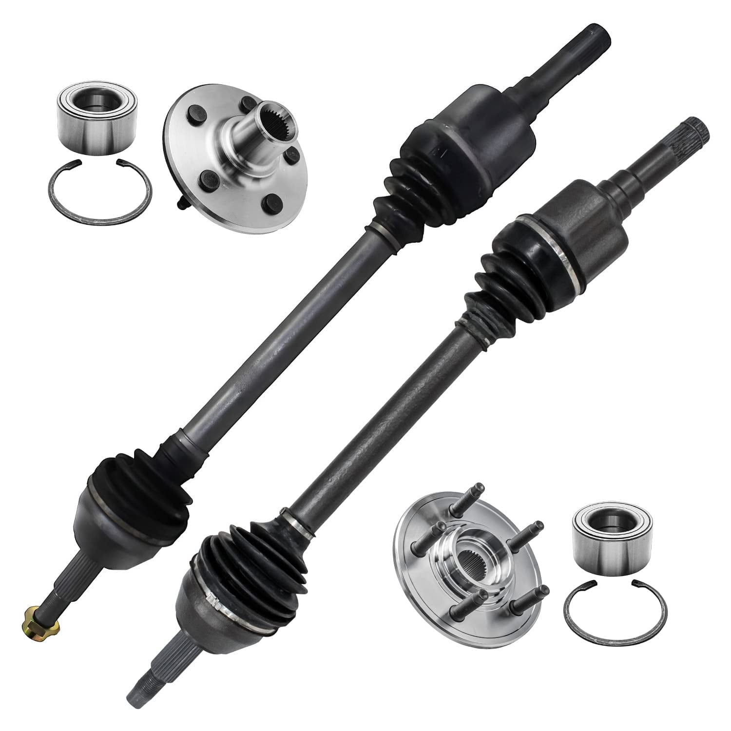 Detroit Axle - Rear CV Axle Shafts Wheel Bearing & Hubs Assembly ...