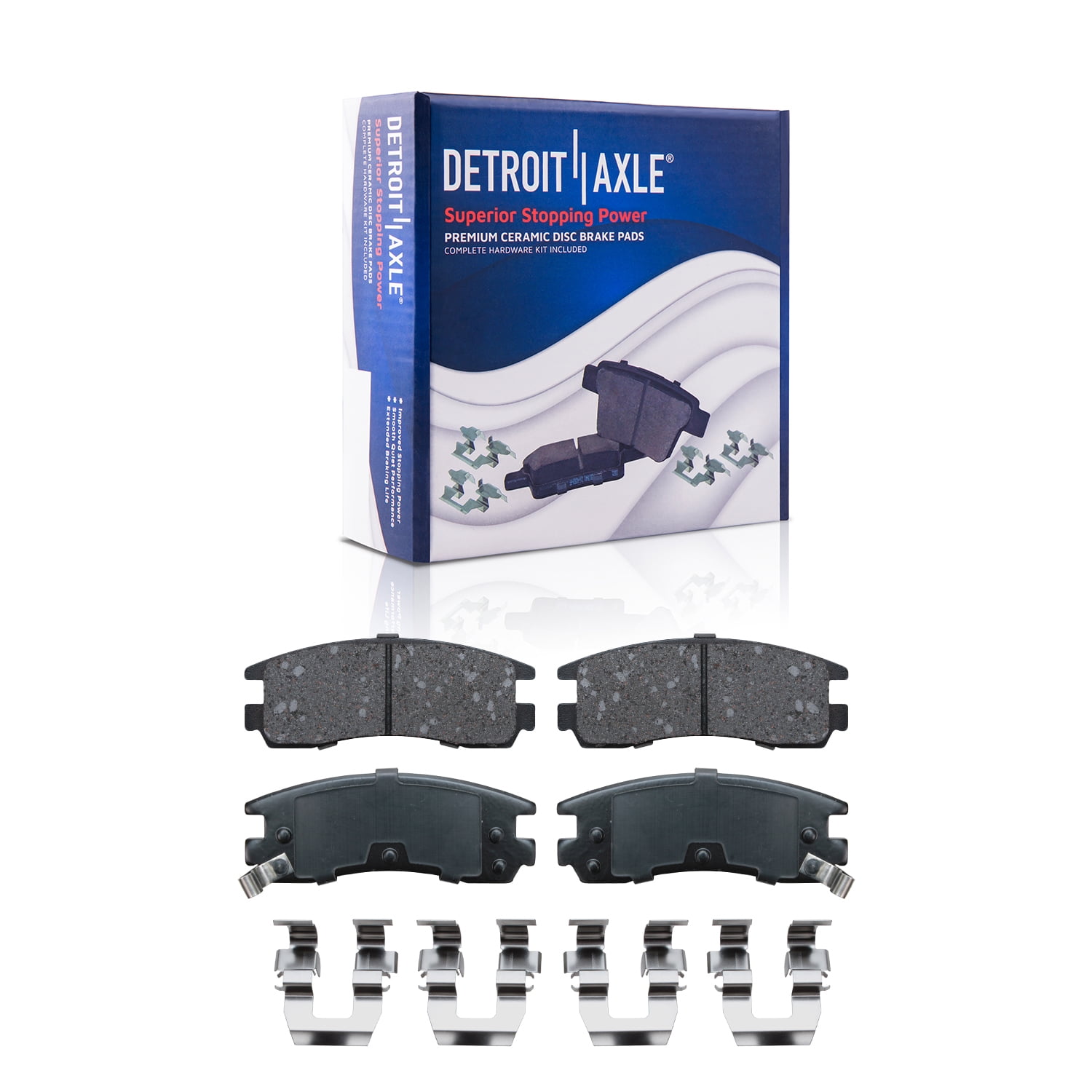 Detroit Axle - Rear Ceramic Brake Pads w/Hardware Kit for LeSabre Park ...