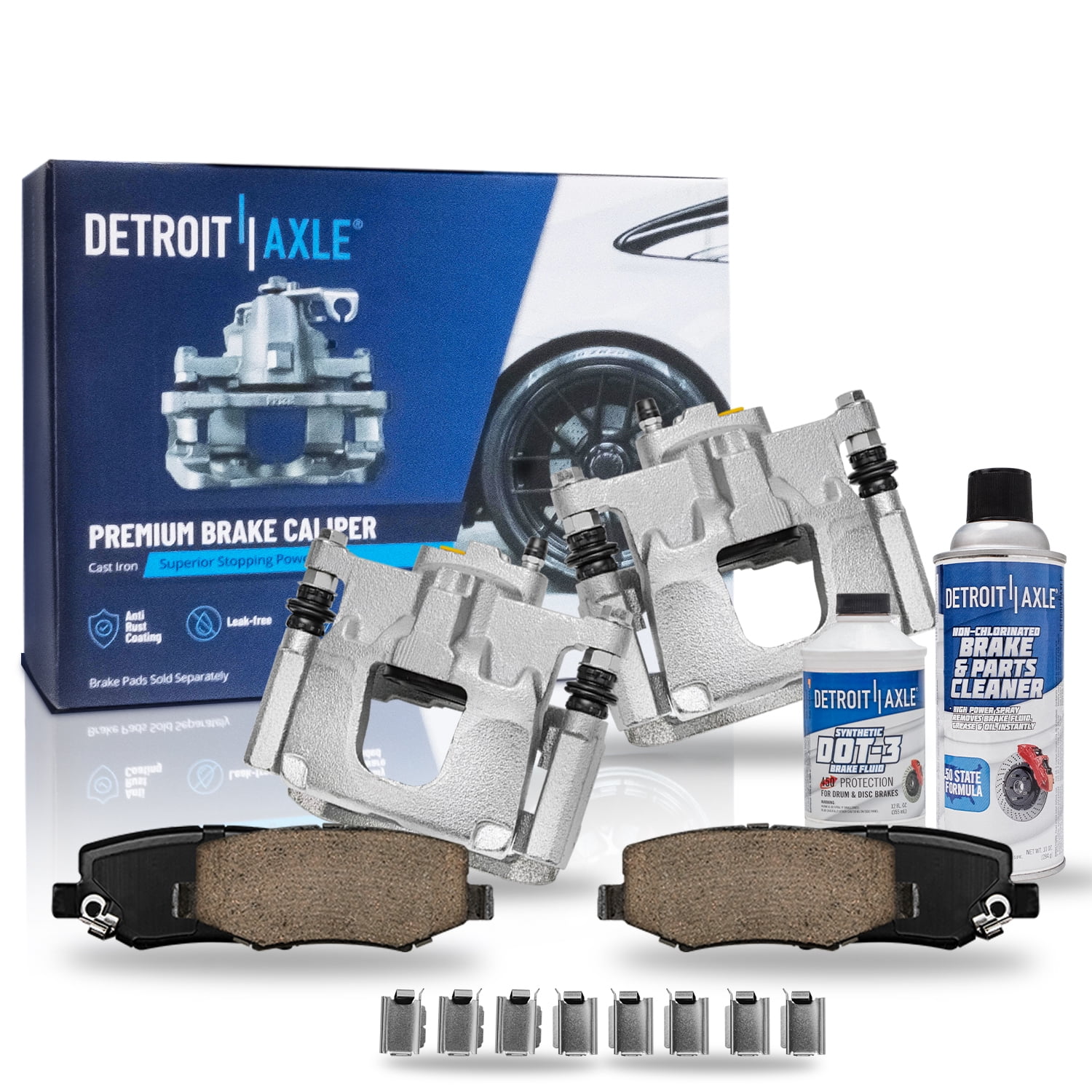 Detroit Axle - Rear Disc Brake Calipers & Ceramic Brake Pads ...