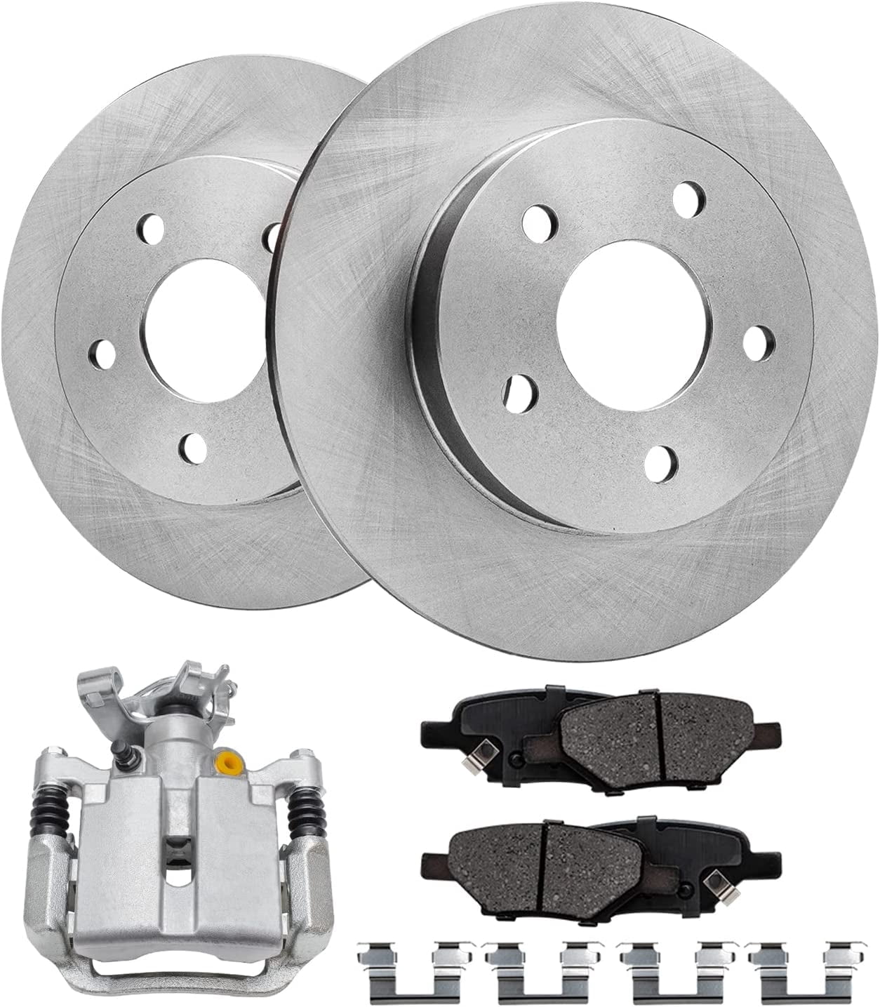 Detroit Axle Rear Disc Rotors, Ceramic Brake Pads, Left Brake Caliper ...