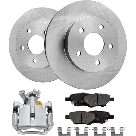 Detroit Axle Rear Disc Rotors, Ceramic Brake Pads, Left Brake Caliper ...