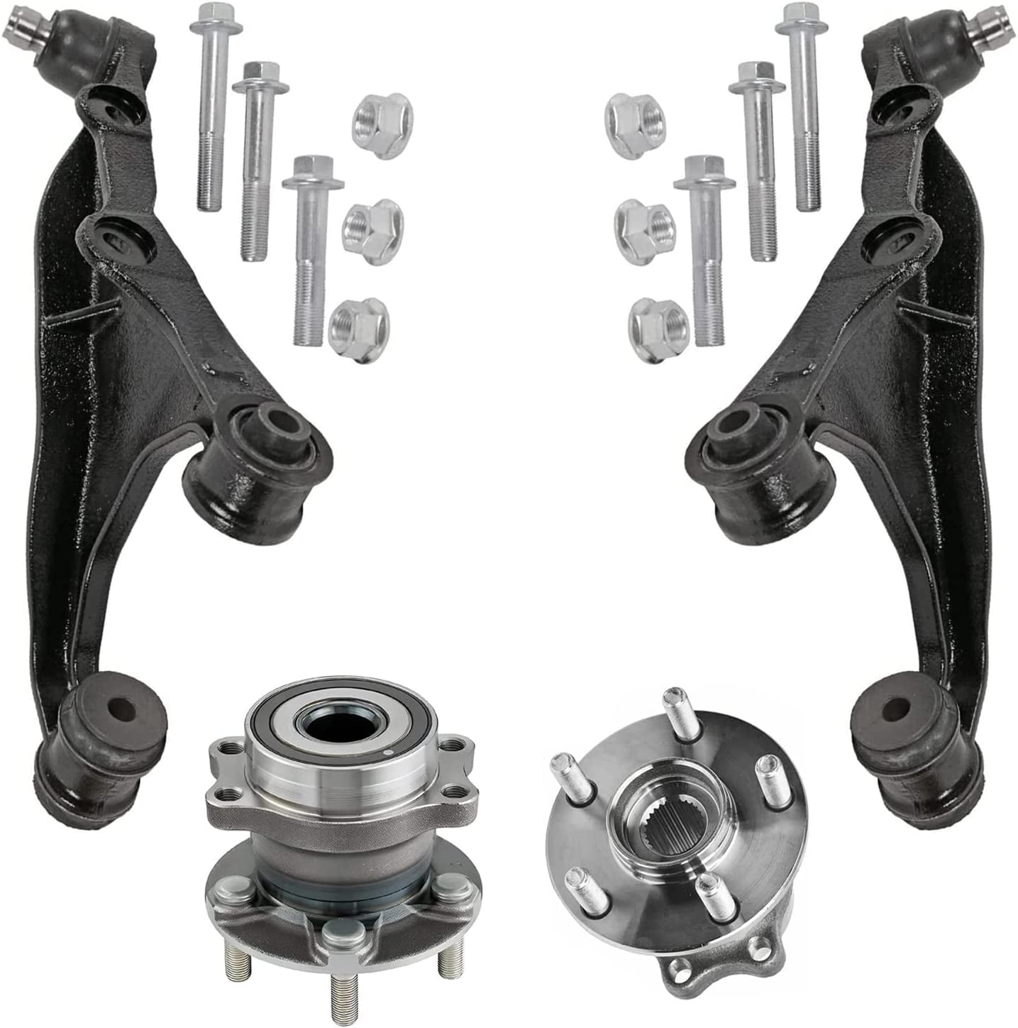 Detroit Axle - Rear Wheel Hub & Bearings Upper Control Arms w/Ball ...