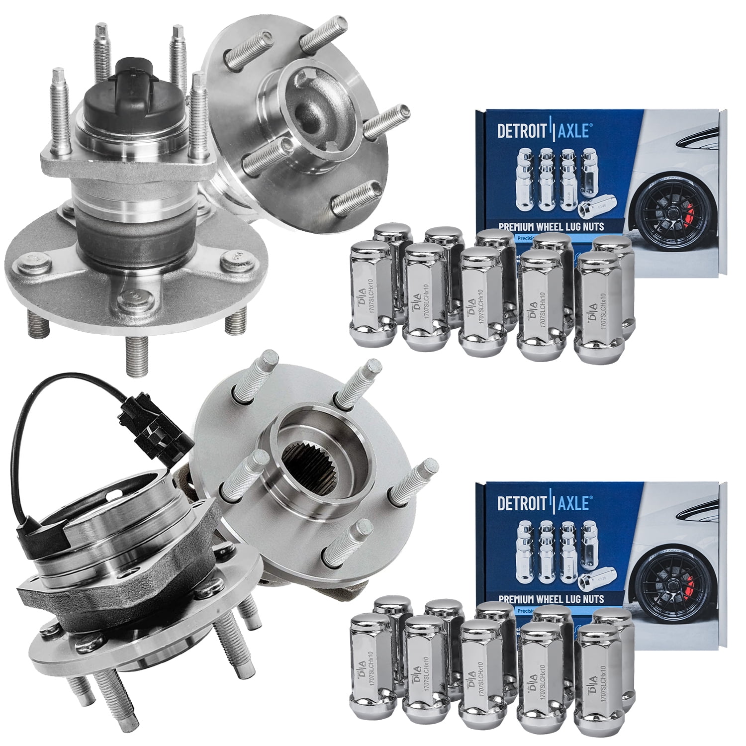 Detroit Axle - Wheel Bearing Hubs Kit for Chevy Malibu Cobalt HHR ...