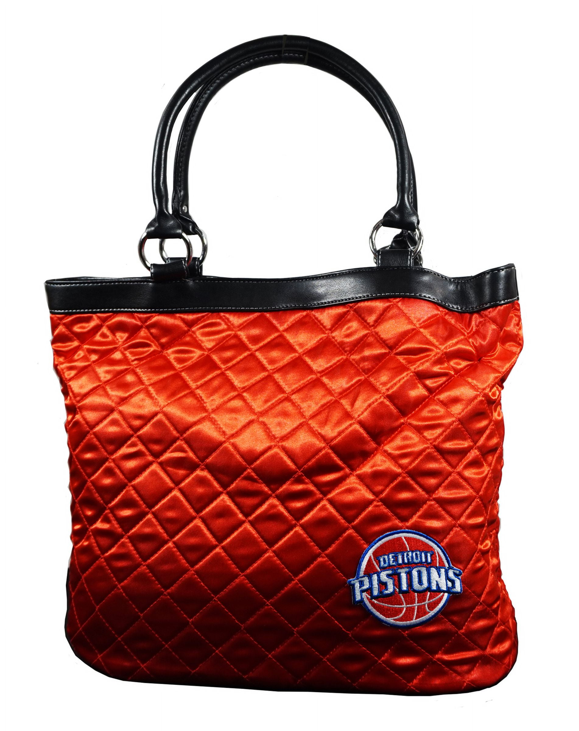 Detroit Basketball Pistons Quilted Tote Bag Purse 16" x 5.5" x 12 ...