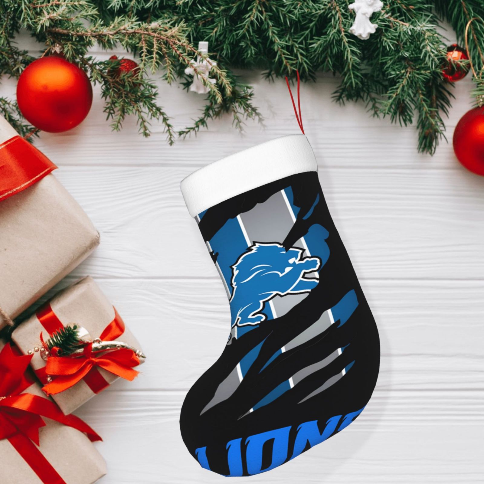 Detroit Christmas decorative stockings, American football team ...