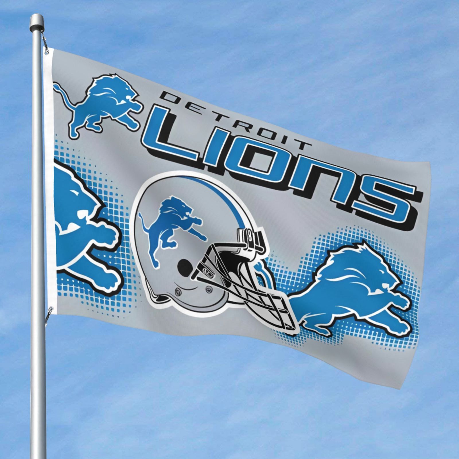 Detroit City Football team flag double-sided 5x8ft flags patio ...