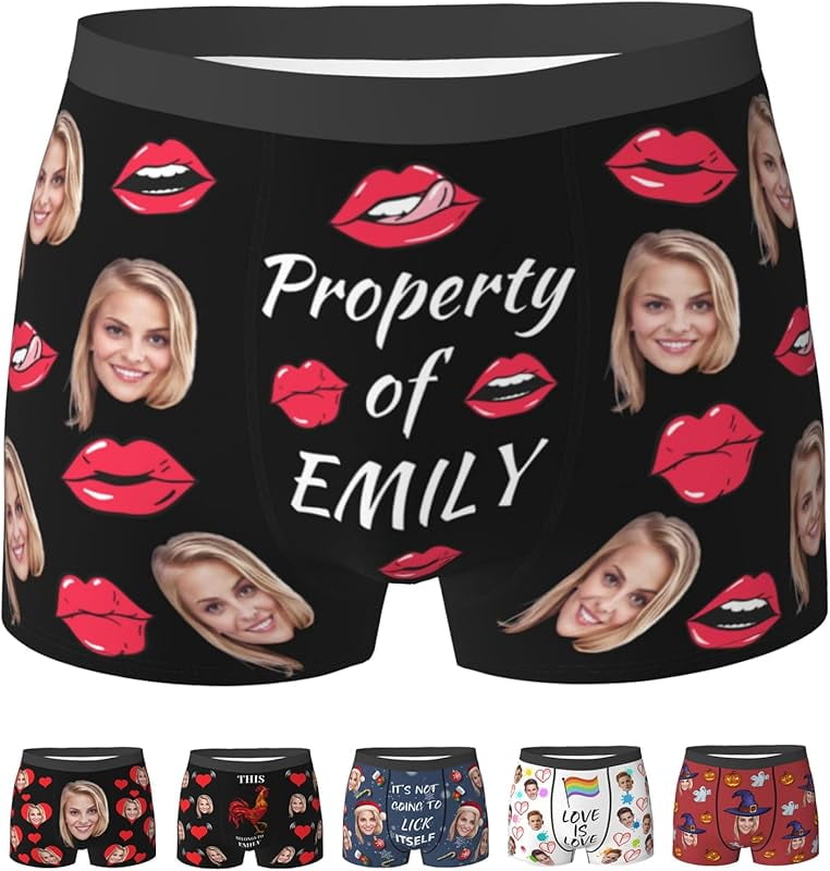 Custom Boxers for Men Boyfriend Father Husband, Personalized Funny ...
