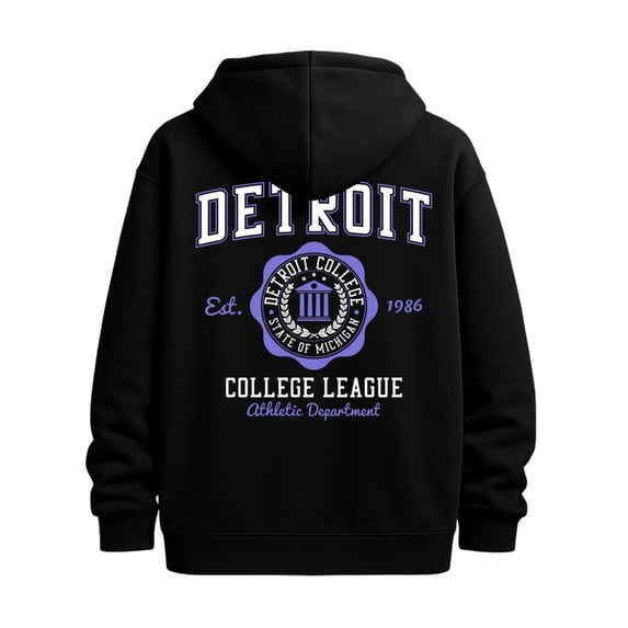 Detroit College Hoodie graphic hoodies mens funny hoodies black New ...