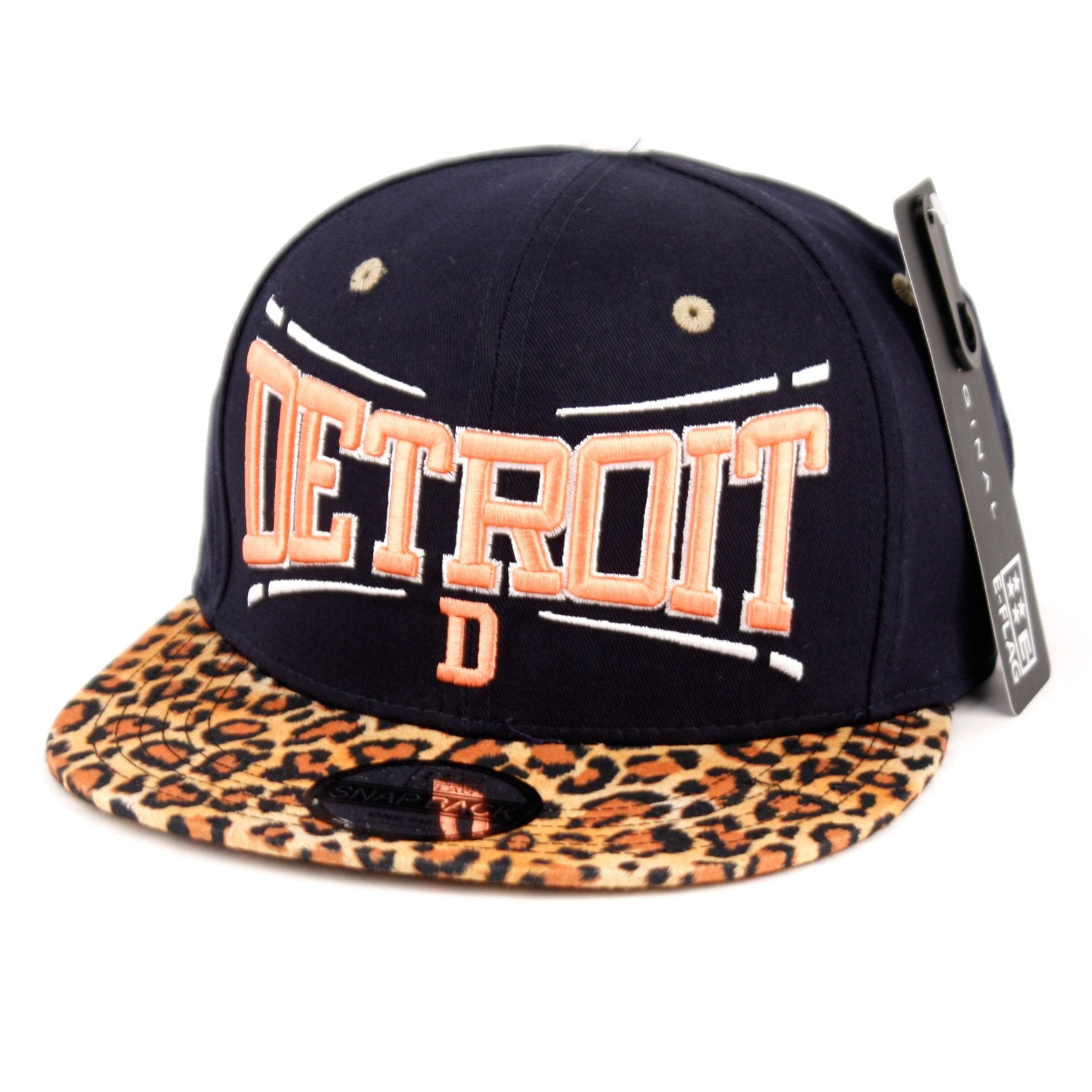 Detroit E-flag Outfield Retro Flat Brim Snapback Cap - Walmart.com