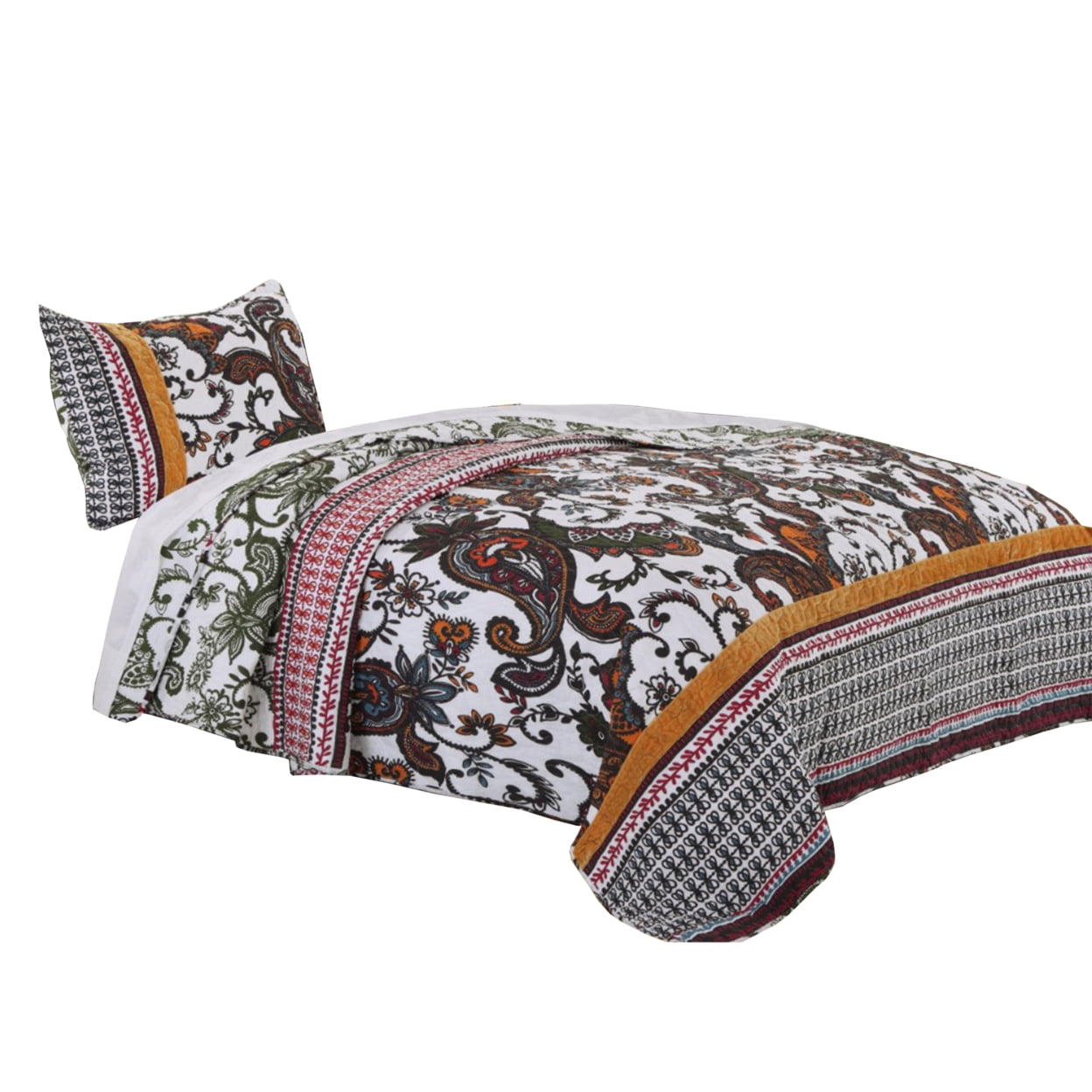 Detroit Fabric 2 Piece Twin Size Quilt Set with Tribal Motifs ...