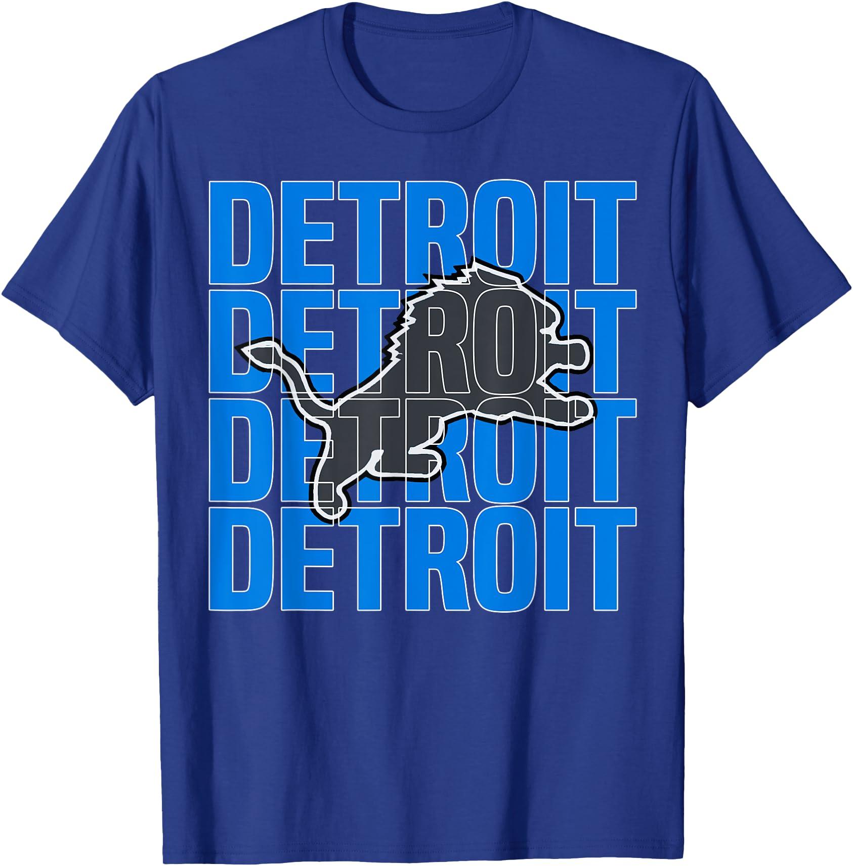 Detroit Football Cool Retro Lovers Detroit Shirt Shirt, Size M, Tee ...