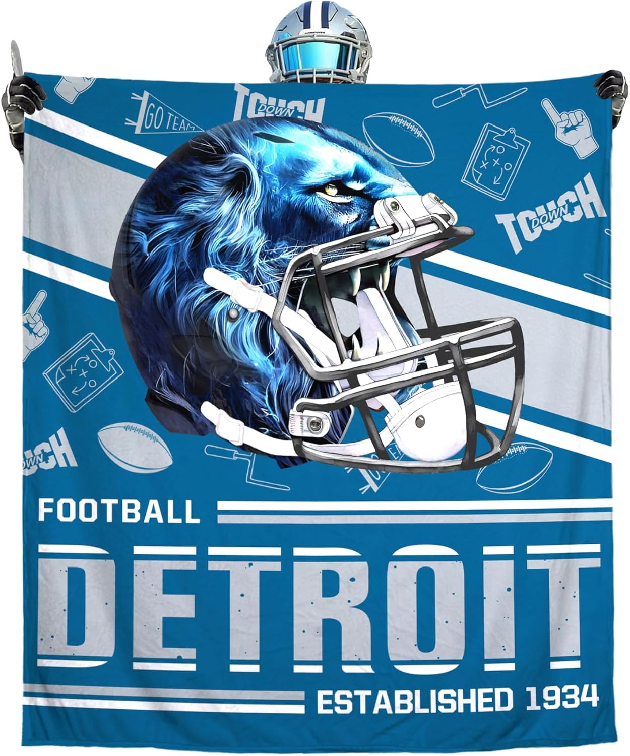 Detroit Football Fans Flannel Blanket Gifts for Men Women Football Team ...