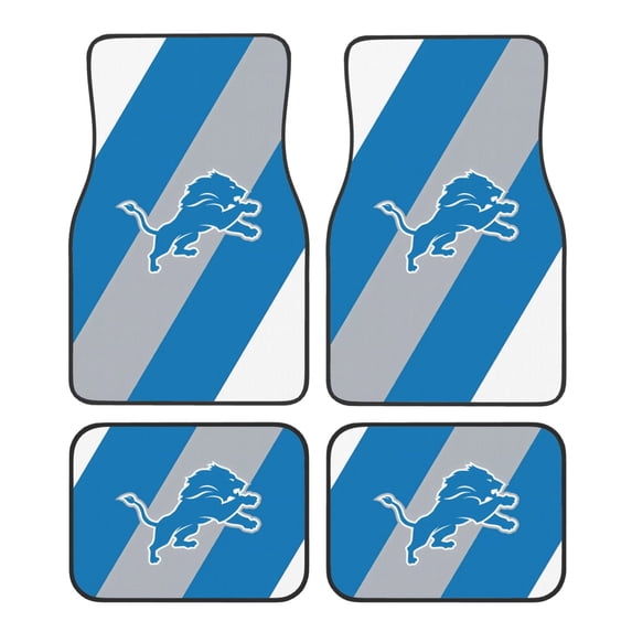 Detroit Football Team Car Mats 4 Pieces Set, Universal Waterproof and ...