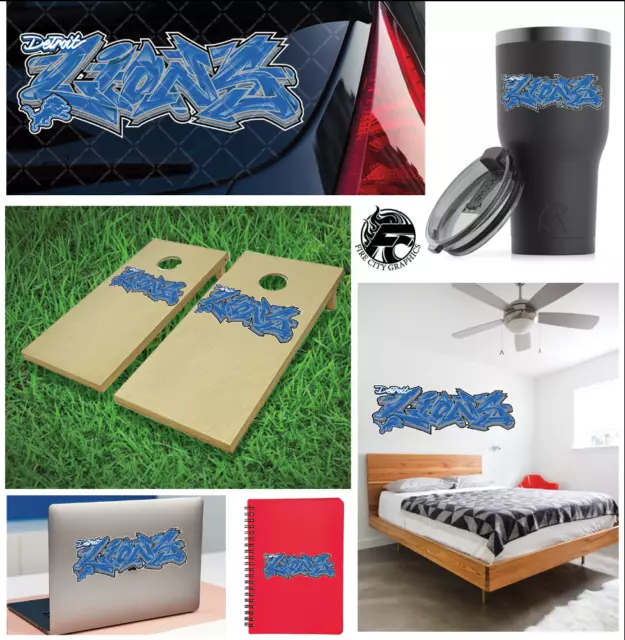 Detroit Football Team Sticker Decal Graffiti Car Truck Window Wall ...