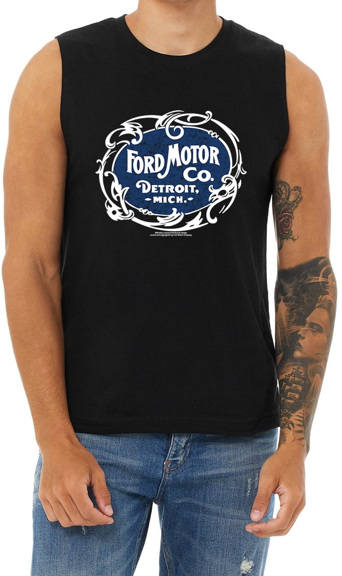 Detroit Ford Motors Sign T-shirt Mens Cut Off Shirts Muscle Shirts ...