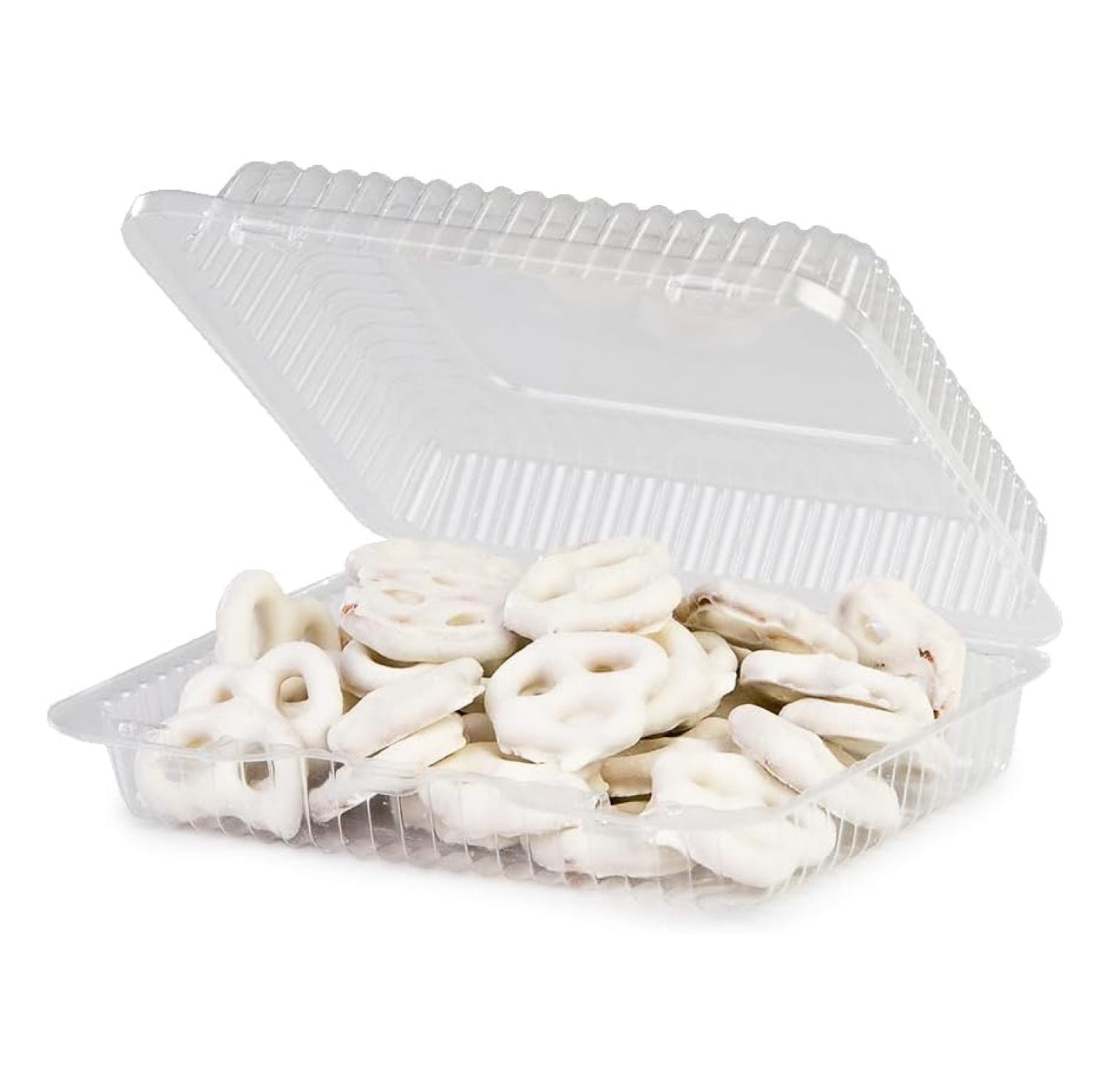 Detroit Forming LBH-651 Clear OPS Plastic Rectangle Hinged Locking Lid ...