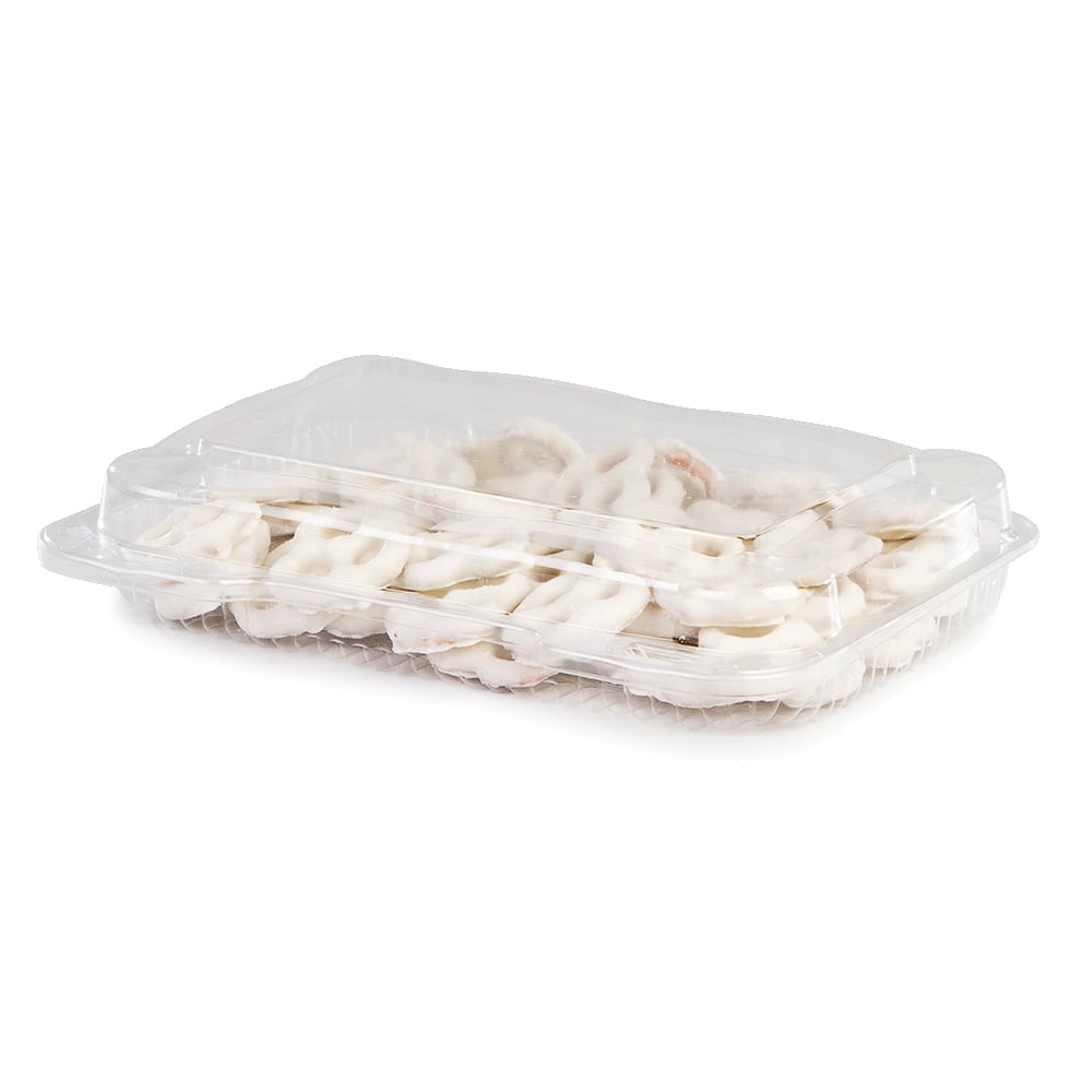 Detroit Forming LBH-661 Clear OPS Plastic Square Hinged Locking Lid ...