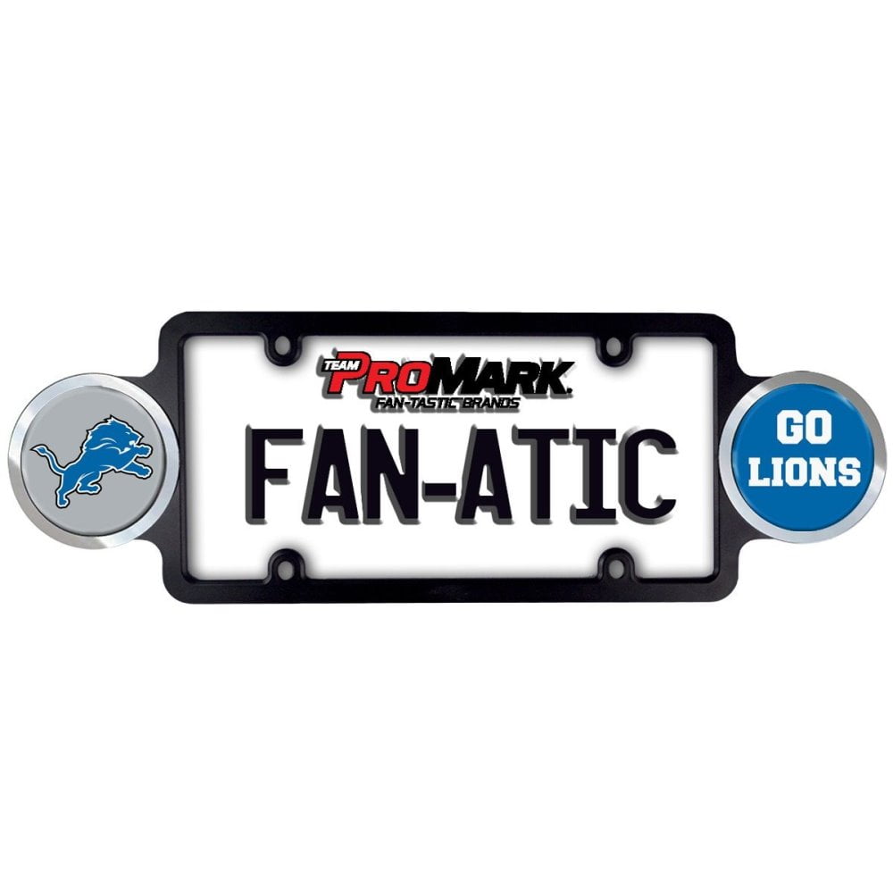 Detroit Go Lions Football Car License Plate Frame with Team Badges ...