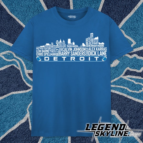 Detroit L Football Team All Time Legends, Detroit City Skyline shirt ...