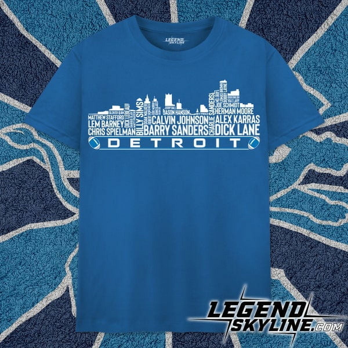 Detroit L Football Team All Time Legends, Detroit City Skyline shirt ...