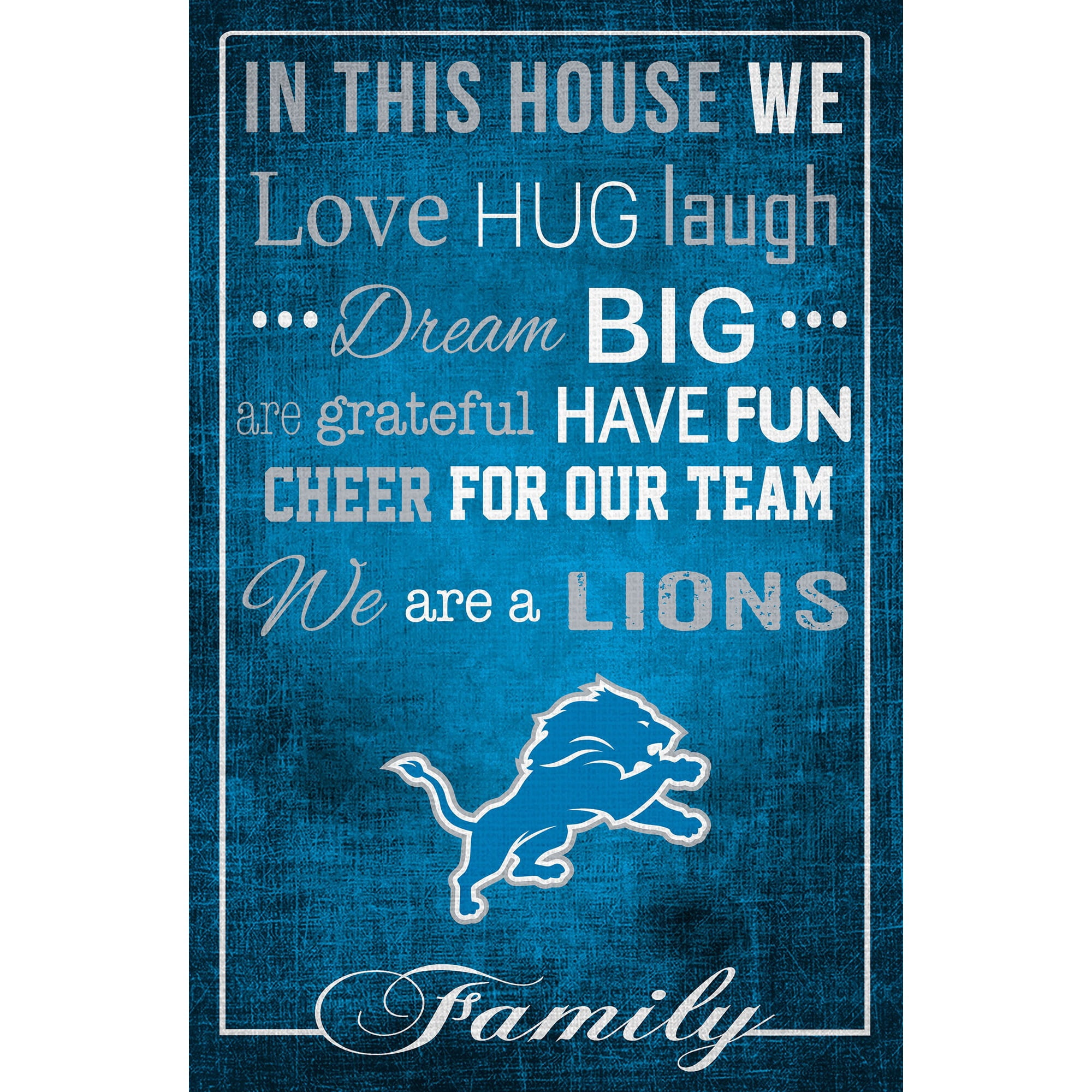 Detroit Lions 17'' x 26'' In This House Sign - Walmart.com