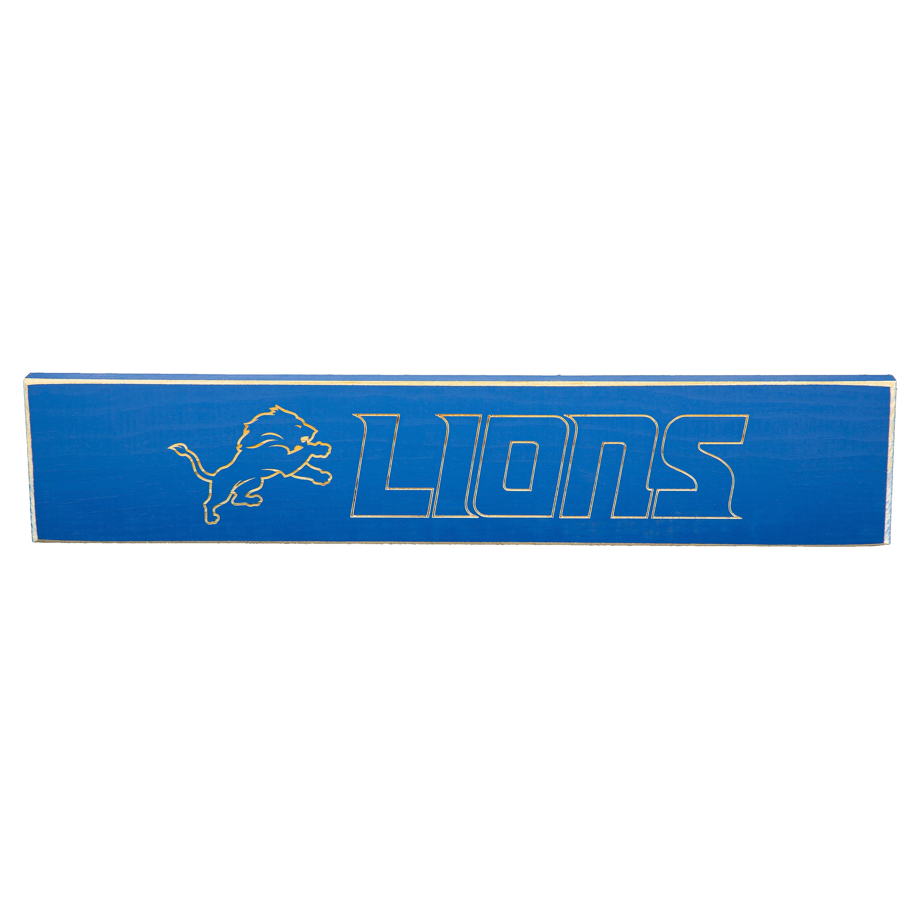 Detroit Lions 18" x 3.5" Engraved Wood Sign - Walmart.com