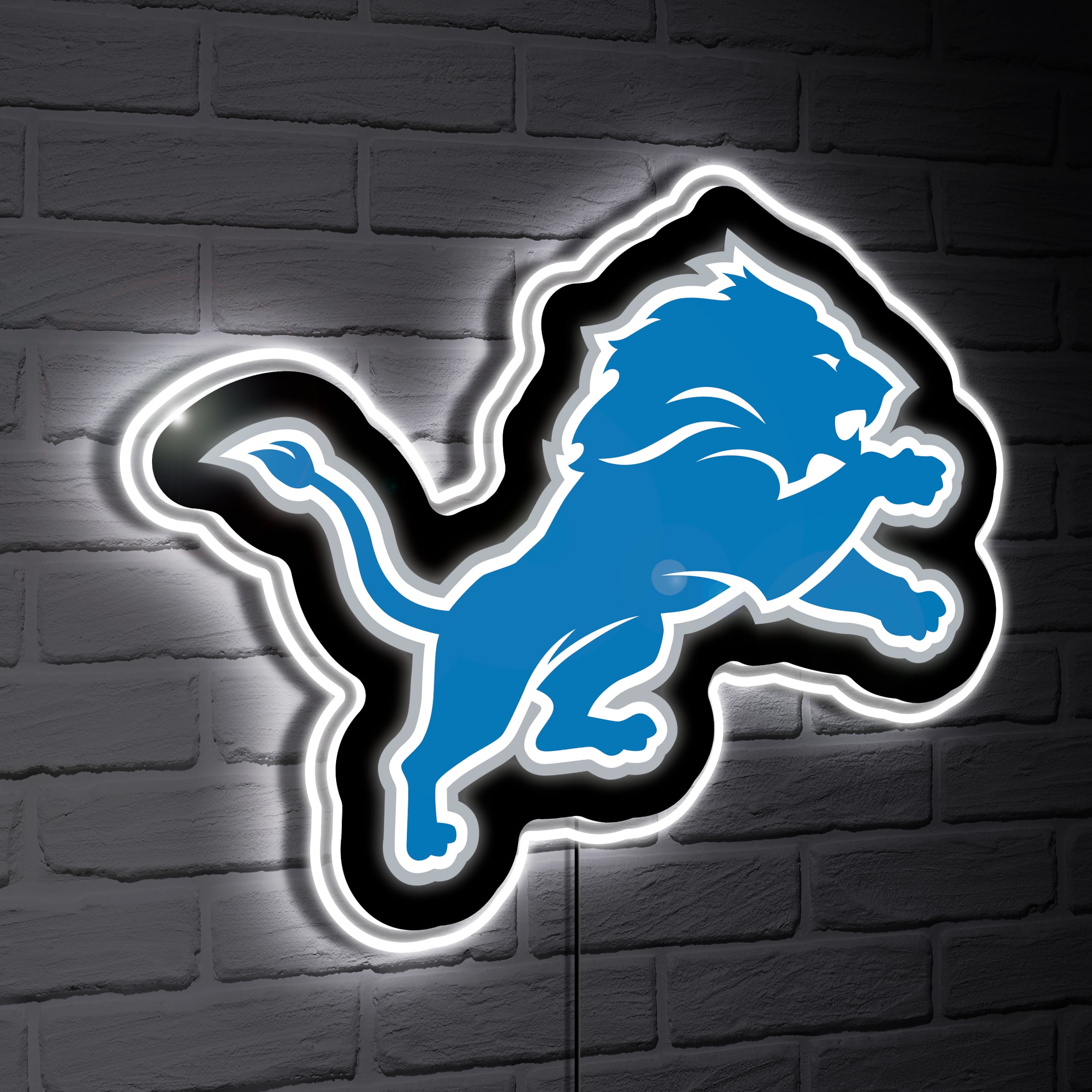 Detroit Lions LED Team Logo Shaped Lighted Wall Sign - Walmart.com
