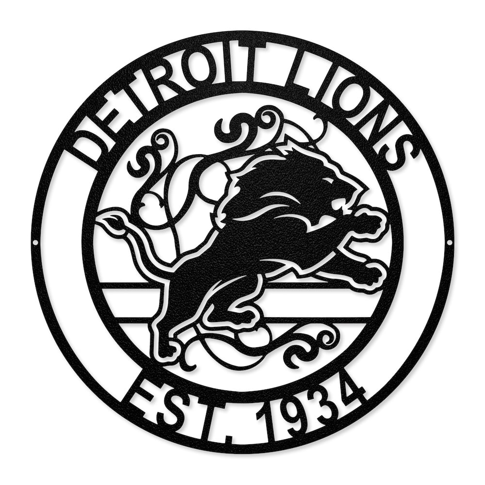 Free Shipping! Party Animal Detroit Lions Laser Cut Metal Sign 15 ...