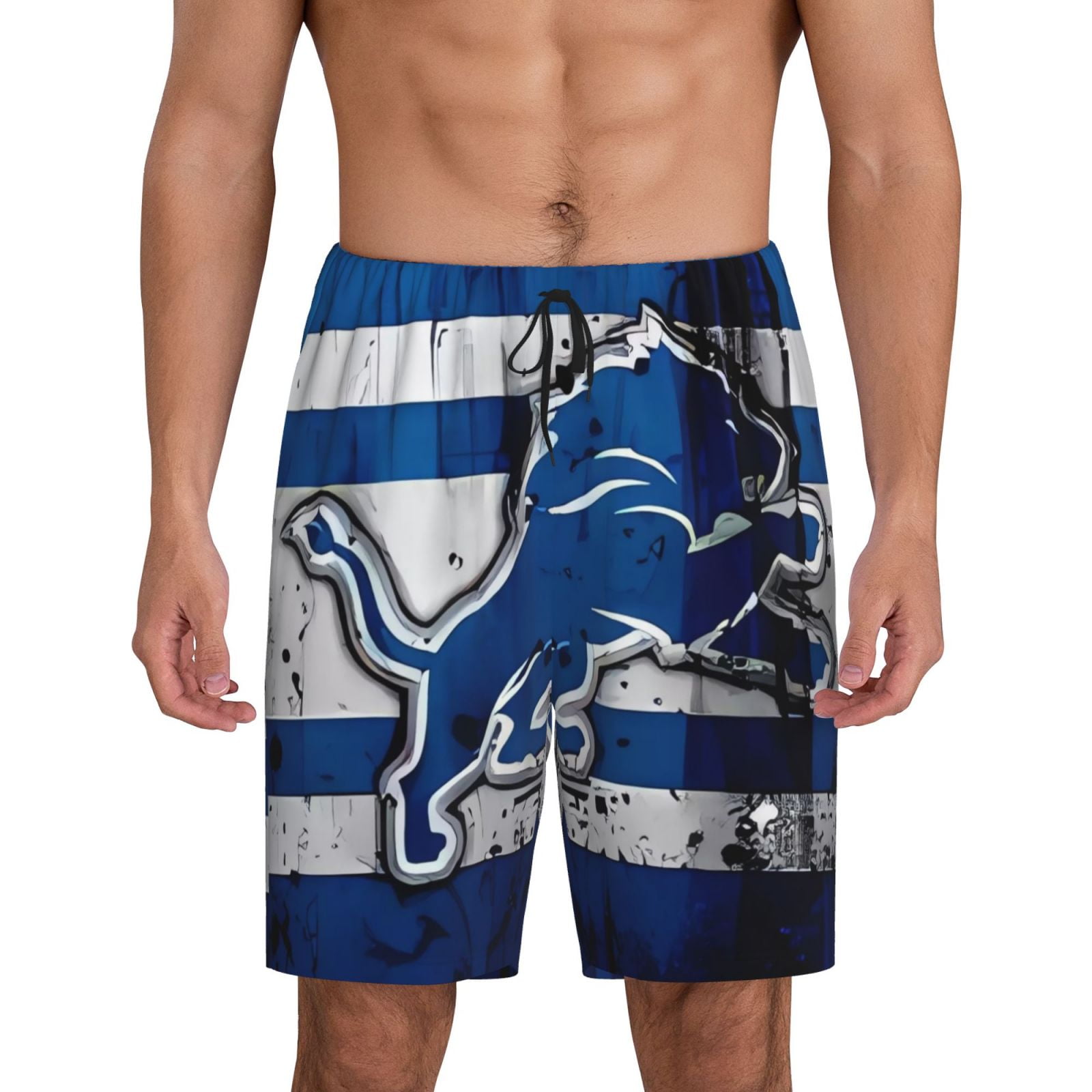 DET_Lions Men's Short Pajama Pants Sports Short Football Team Sleeve ...