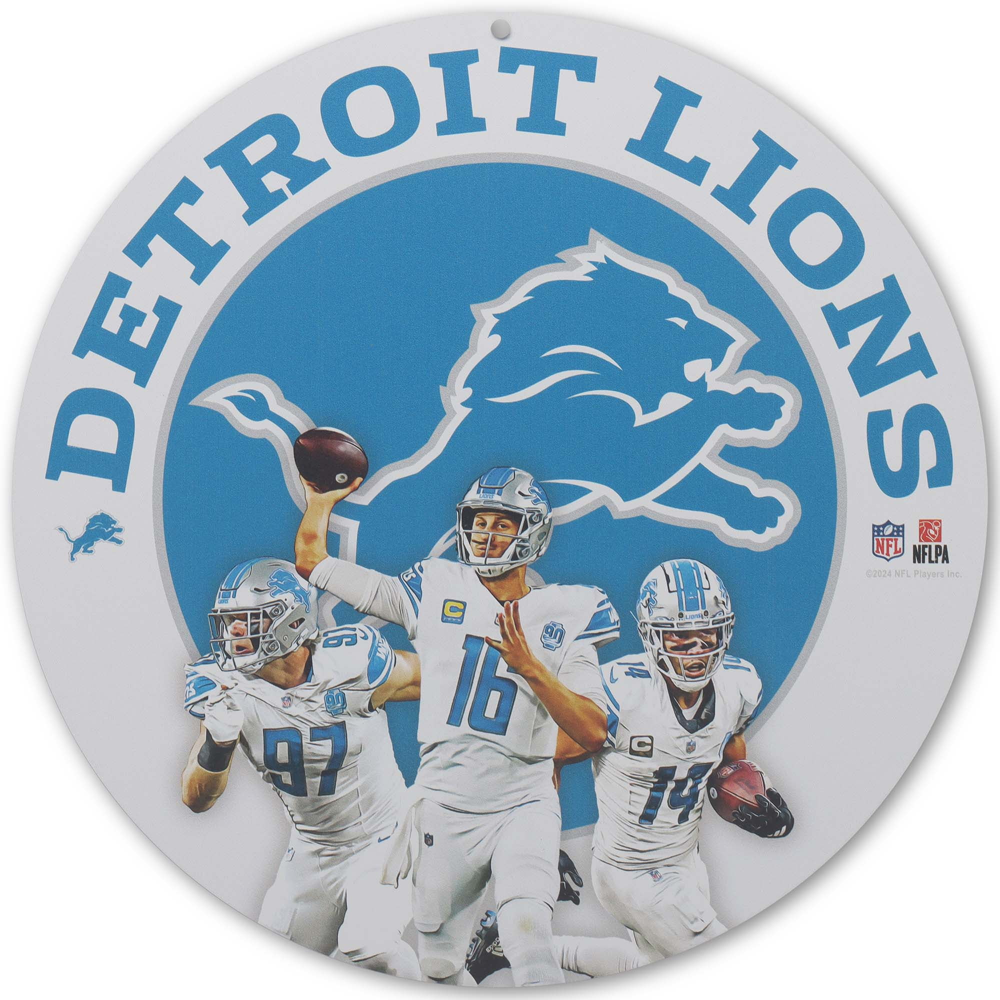 Detroit Lions Team Stars 11" Round Metal Sign - Walmart.com