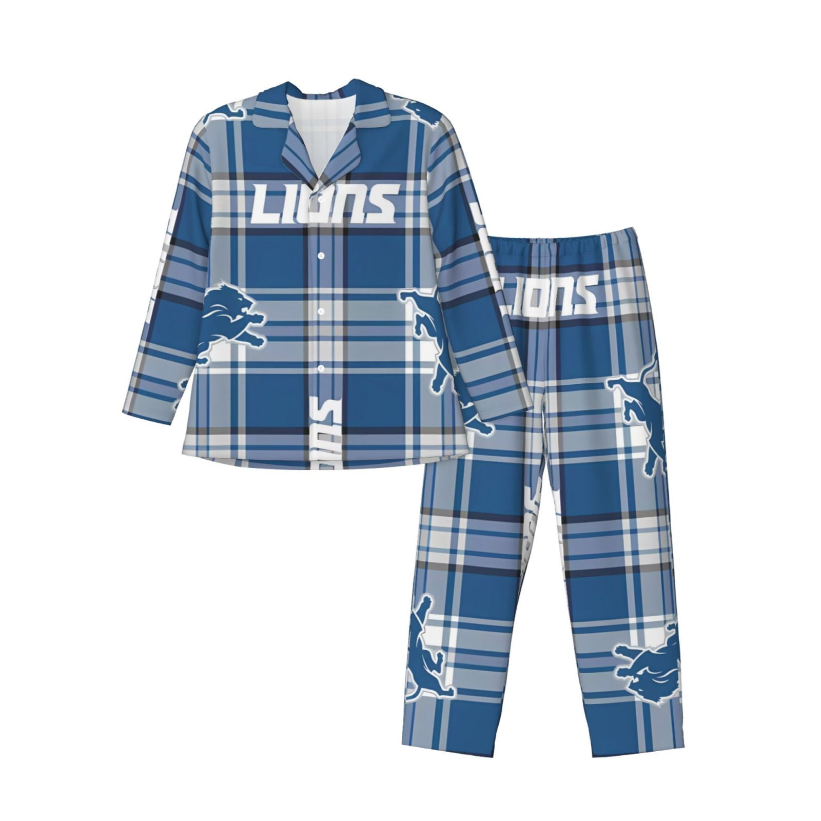 Detroit Men and Women Pajamas Adult Soft Long-Sleeved Loose Skin ...