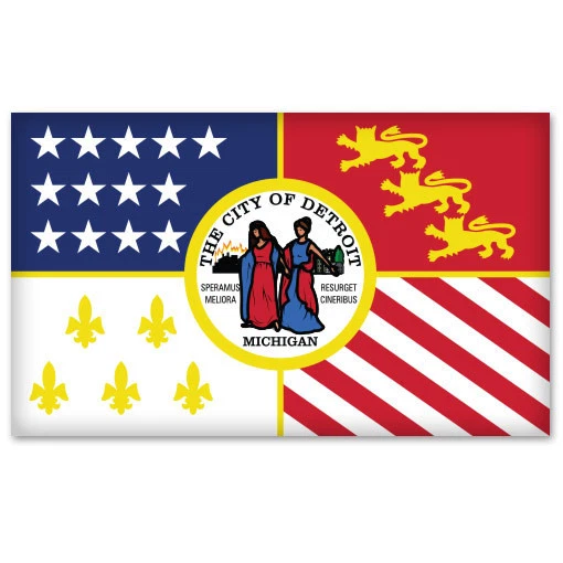 Detroit Michigan City Flag Sticker Window Decal Phone Decal Water ...