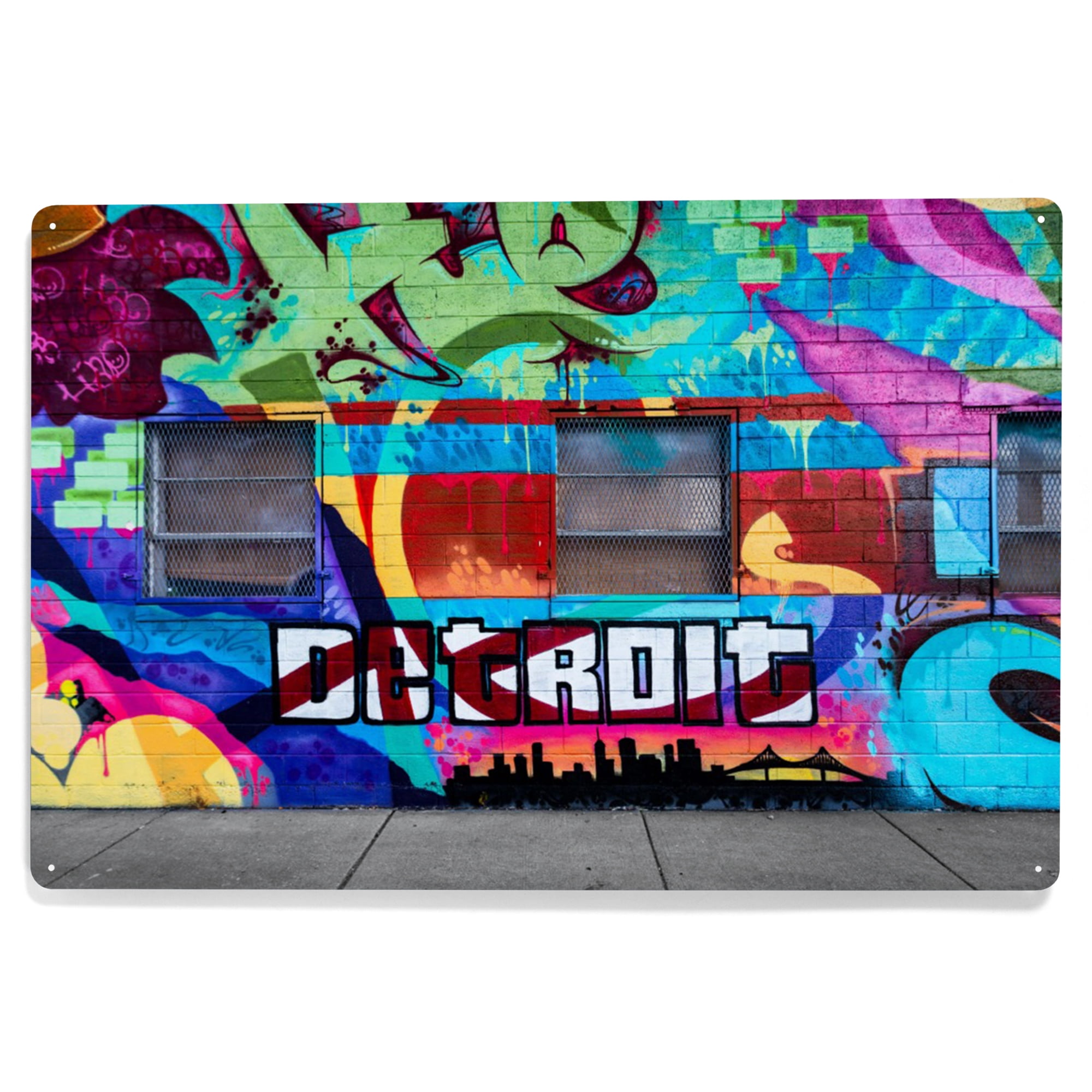 Detroit, Michigan, Graffiti Art (12x18 Aluminum Art, Indoor Outdoor ...
