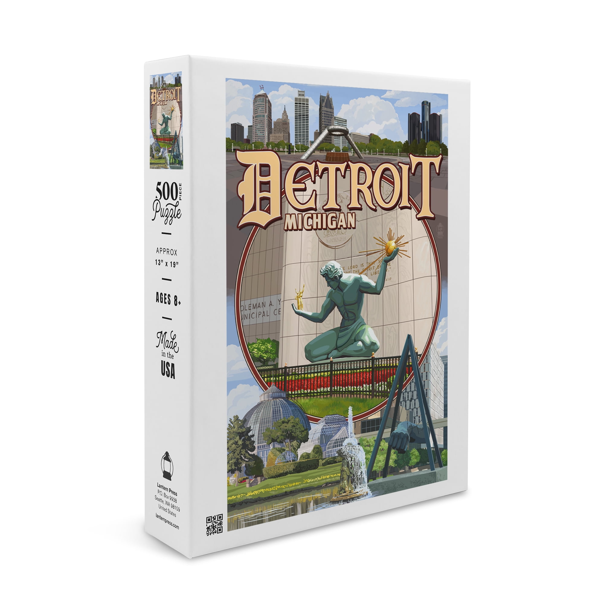 Detroit, Michigan, Montage Scenes (19x27 inches, Premium 500 Piece ...