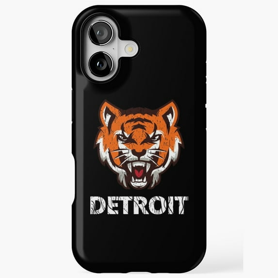 Detroit Michigan Tiger Retro City Design iPhone Case 17 through 11 Pro ...