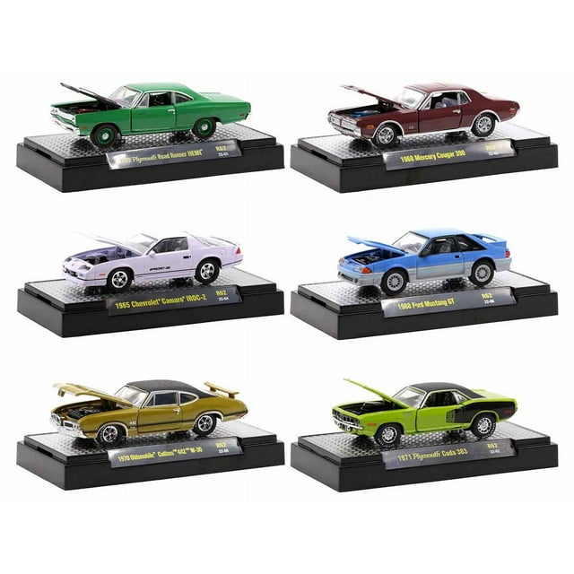 "Detroit Muscle" Set of 6 Cars IN DISPLAY CASES Release 62 Limited ...