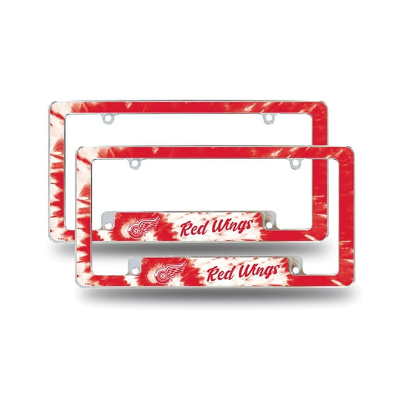 Detroit Hockey Red-Wing's Chrome Metal (Set of 2) License Plate Frames ...