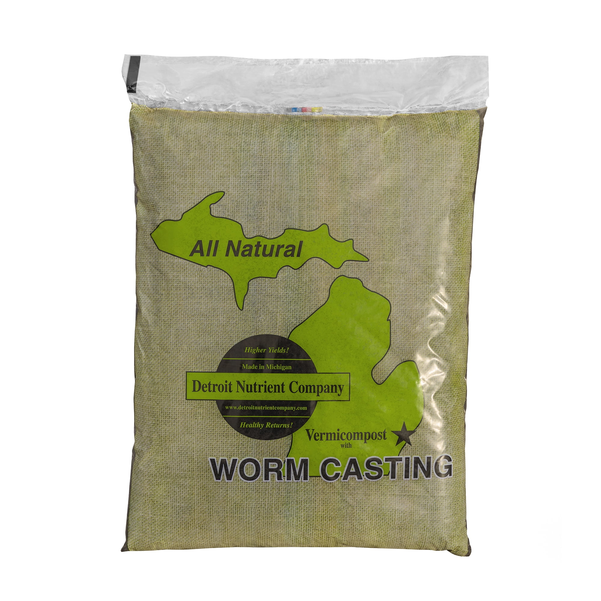 Detroit Nutrient Company All Natural Vermicompost Worm Castings, 25 ...
