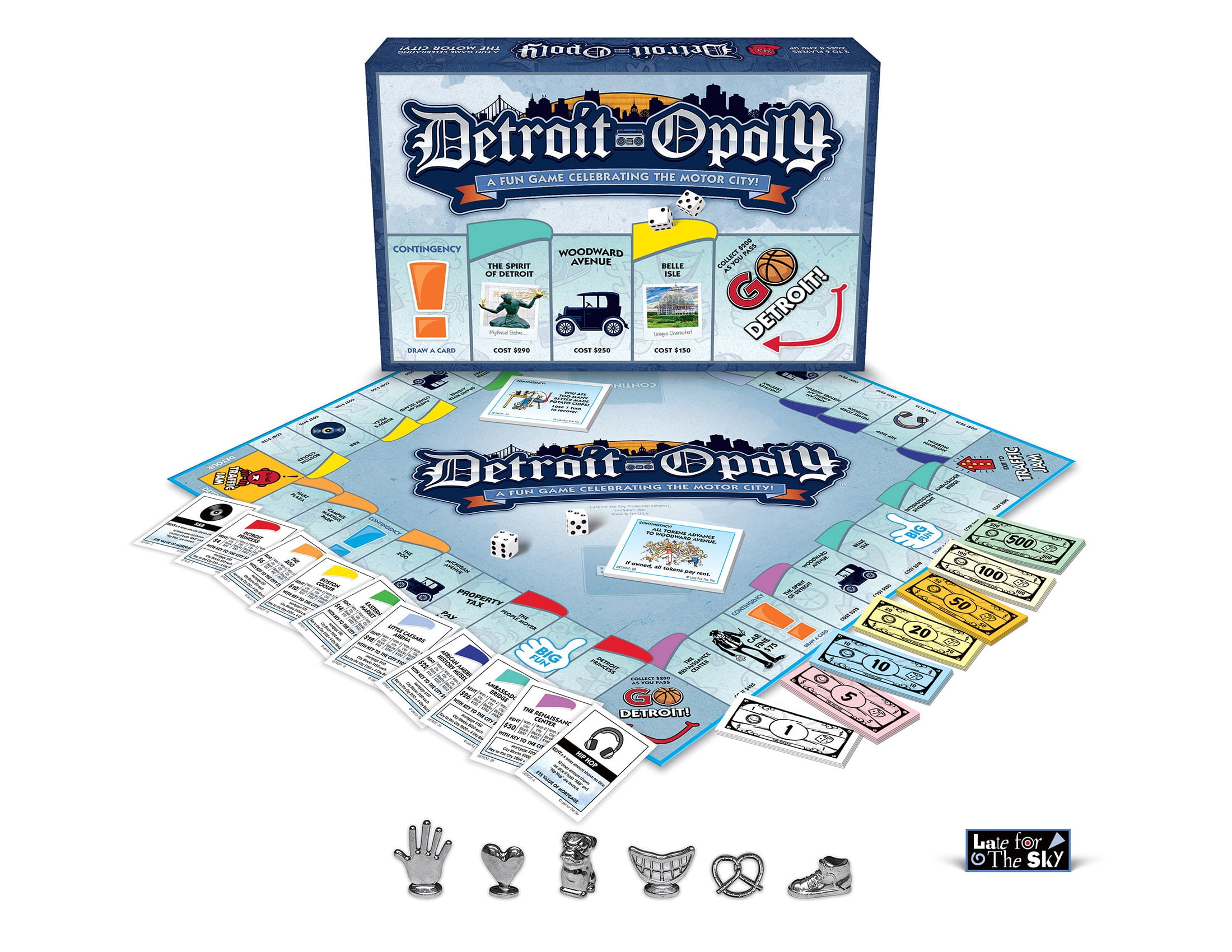 Detroit Opoly Board Game, by Late for the Sky - Walmart.com