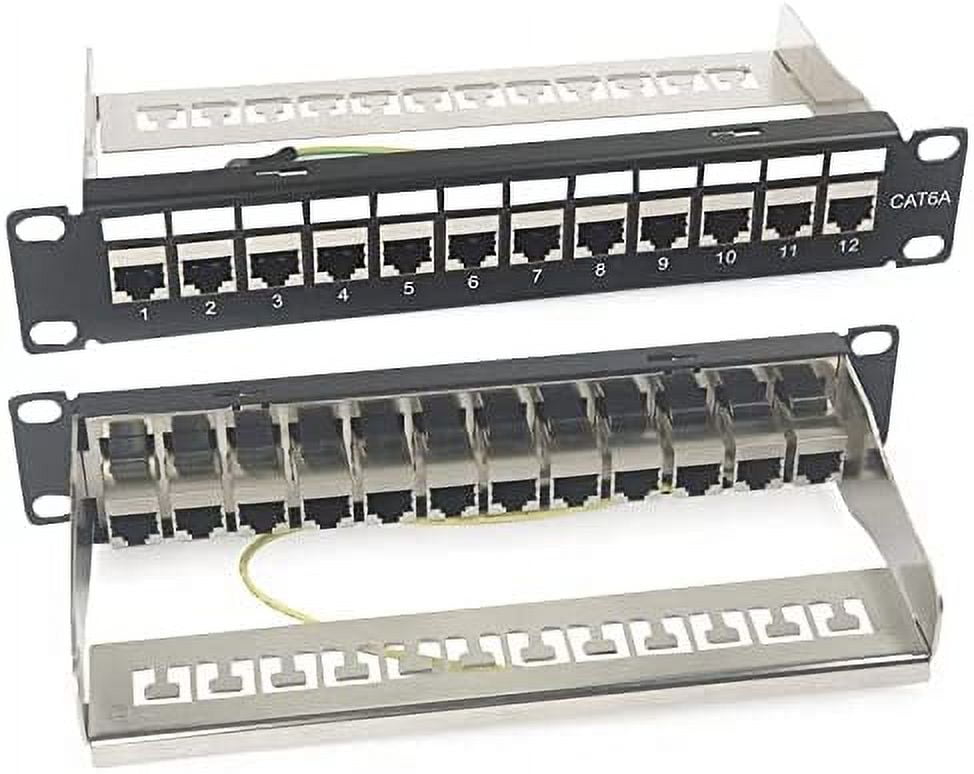 Detroit Packing Co. 12 Port RJ45 CAT6A Shielded Through Coupler Patch ...